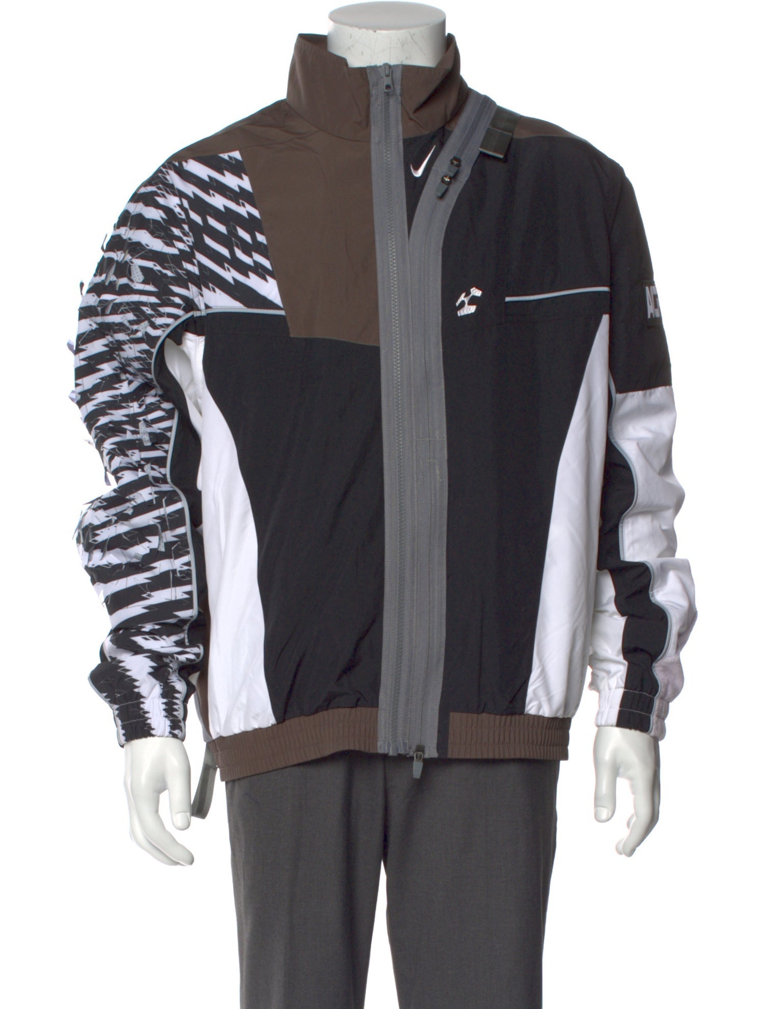 Acronym x Nike Colorblock Pattern Windbreaker - Black Outerwear ...