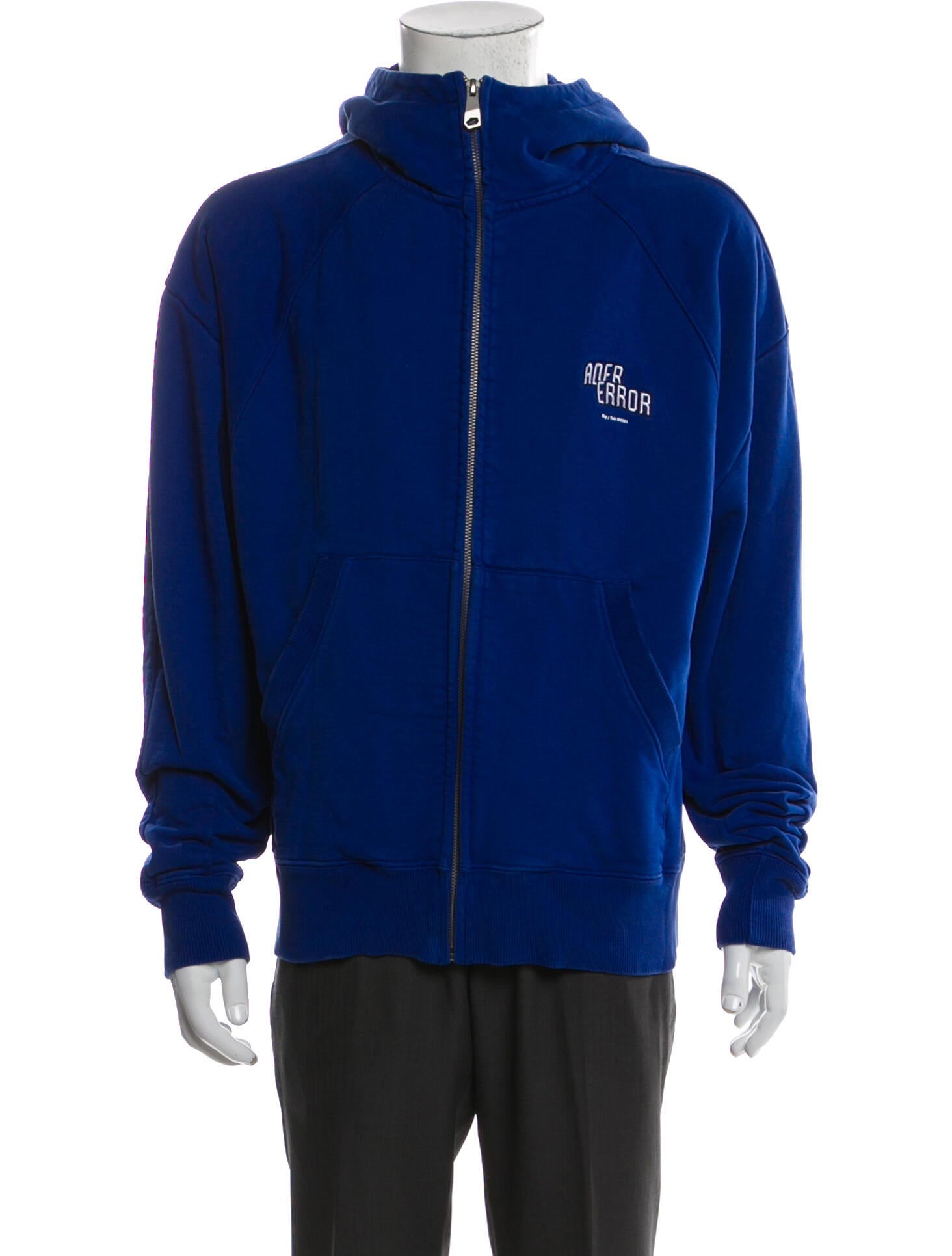 ADER error Graphic Print Turtleneck Hoodie - Blue Sweatshirts & Hoodies ...