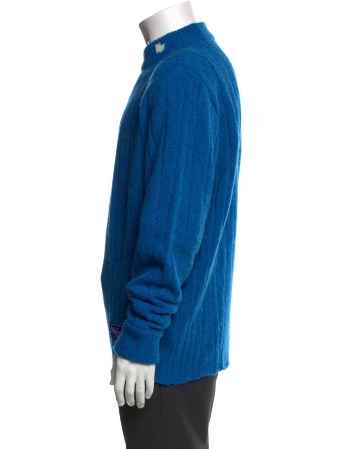 ADER error Turtleneck Long Sleeve Pullover - Blue Sweaters, Clothing ...