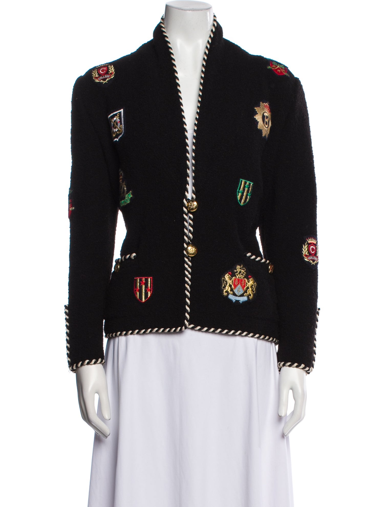 Adolfo Wool Printed Sweater - Black Knitwear, Clothing - WADOL22316 ...