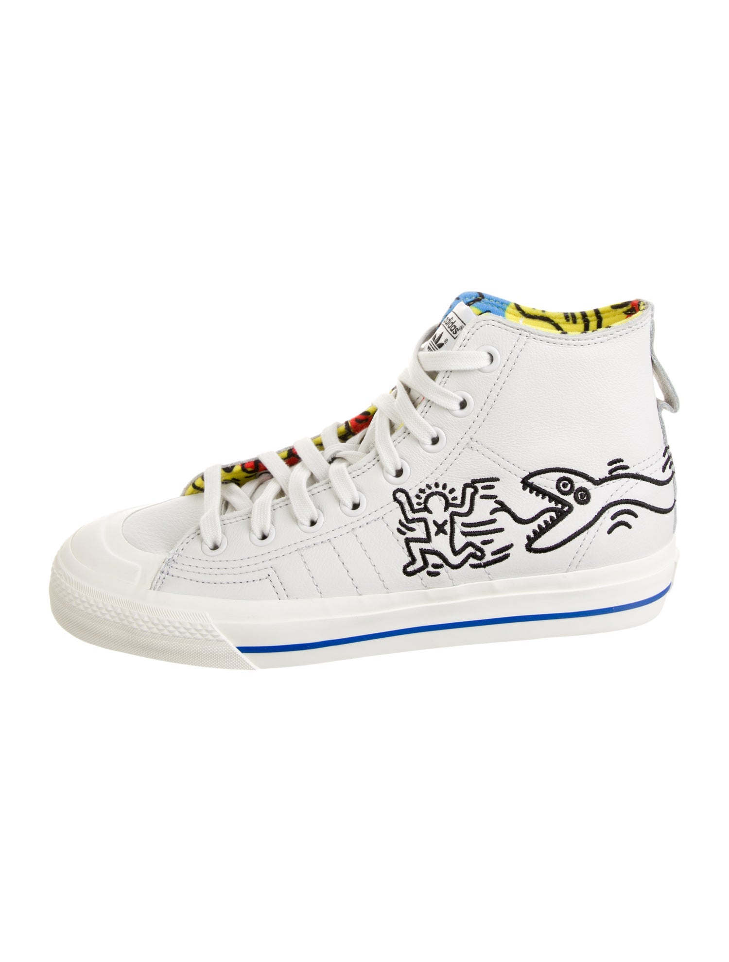adidas Originals x Keith Haring Leather Printed Sneakers - White ...
