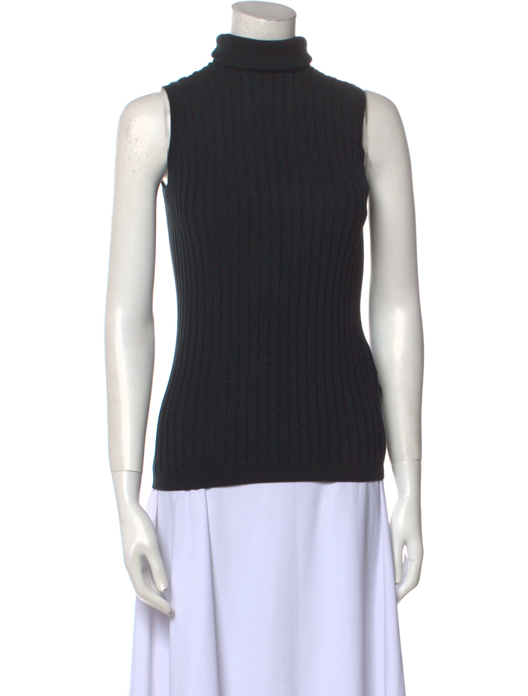 Allude Turtleneck Sleeveless Top - Black Tops, Clothing - WAF23836 ...
