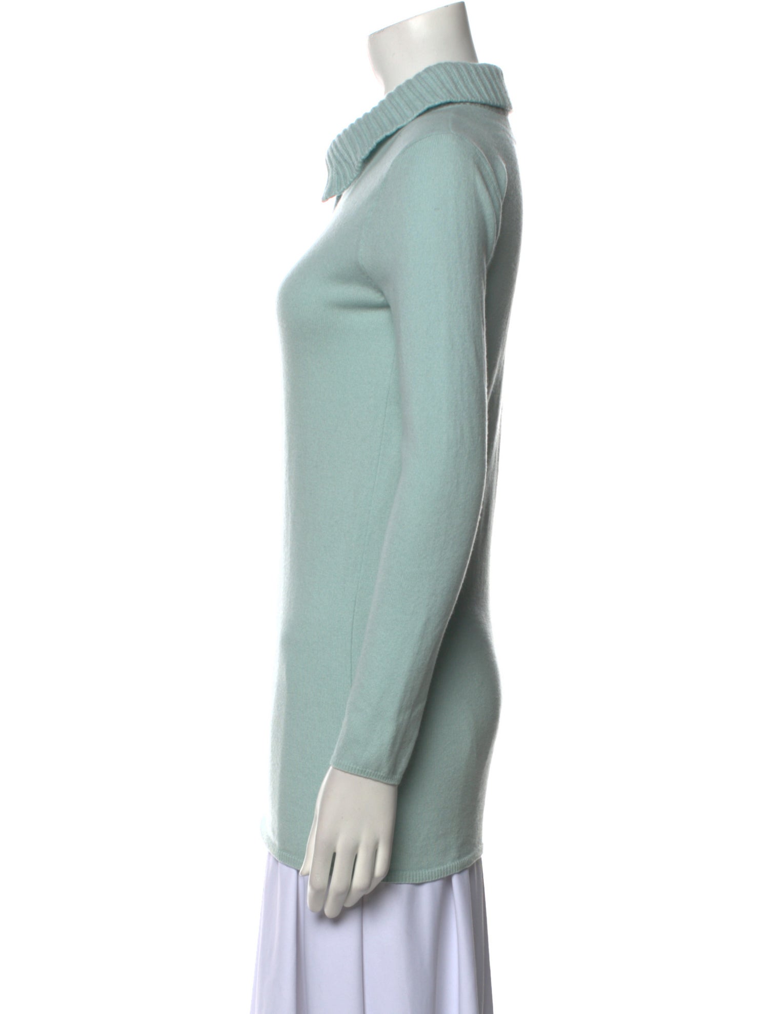 Allude Cashmere Cowl Neck Sweater - Blue Knitwear, Clothing - WAF24709 ...