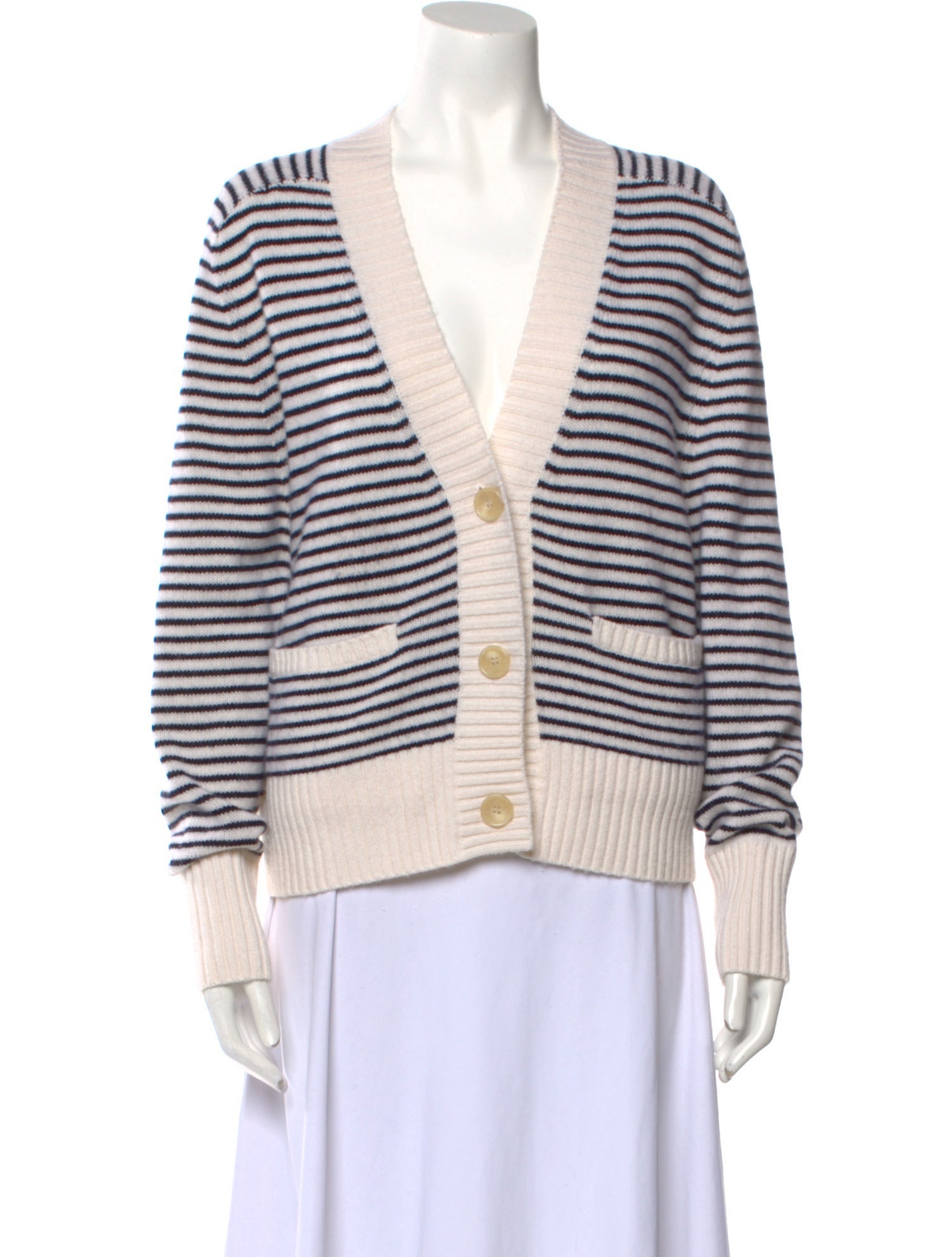 Allude Virgin Wool Striped Sweater - Neutrals Knitwear, Clothing ...