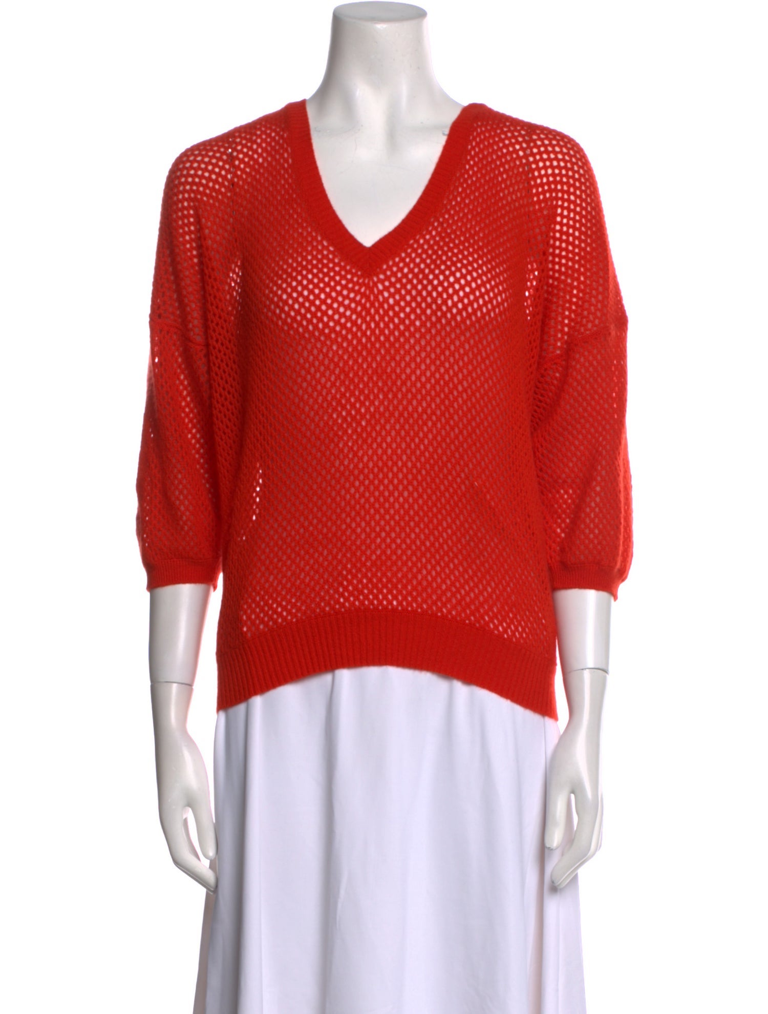 Sandro Patterned Scoop Neck Sweater - Red Knitwear, Clothing ...