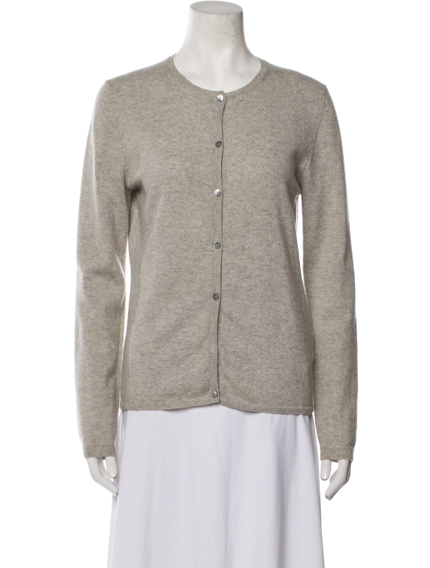 Allude Cashmere Crew Neck Sweater - Grey Knitwear, Clothing - WAF25616 ...