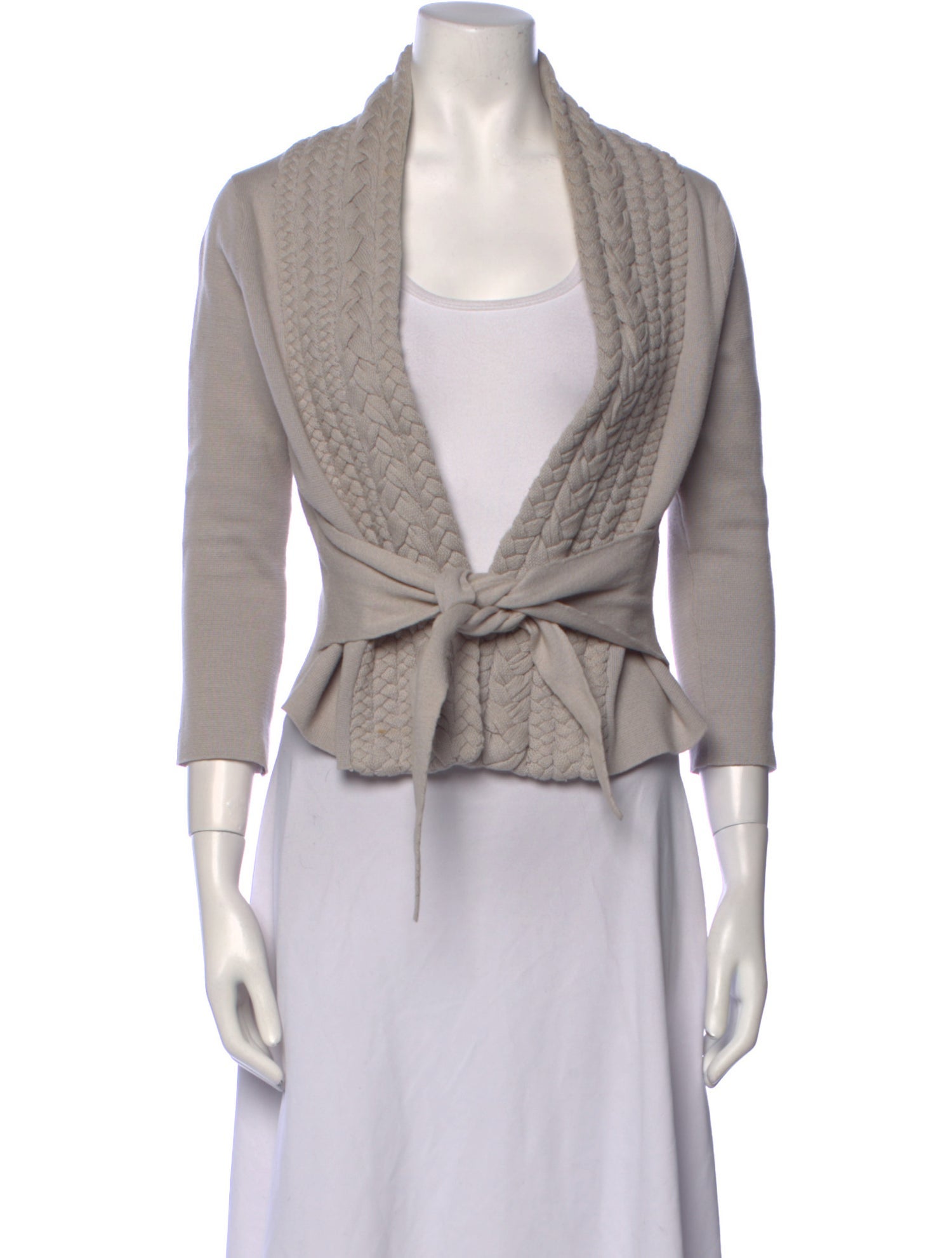 Allude Plunge Neckline Sweater - Neutrals Knitwear, Clothing - WAF25917 ...
