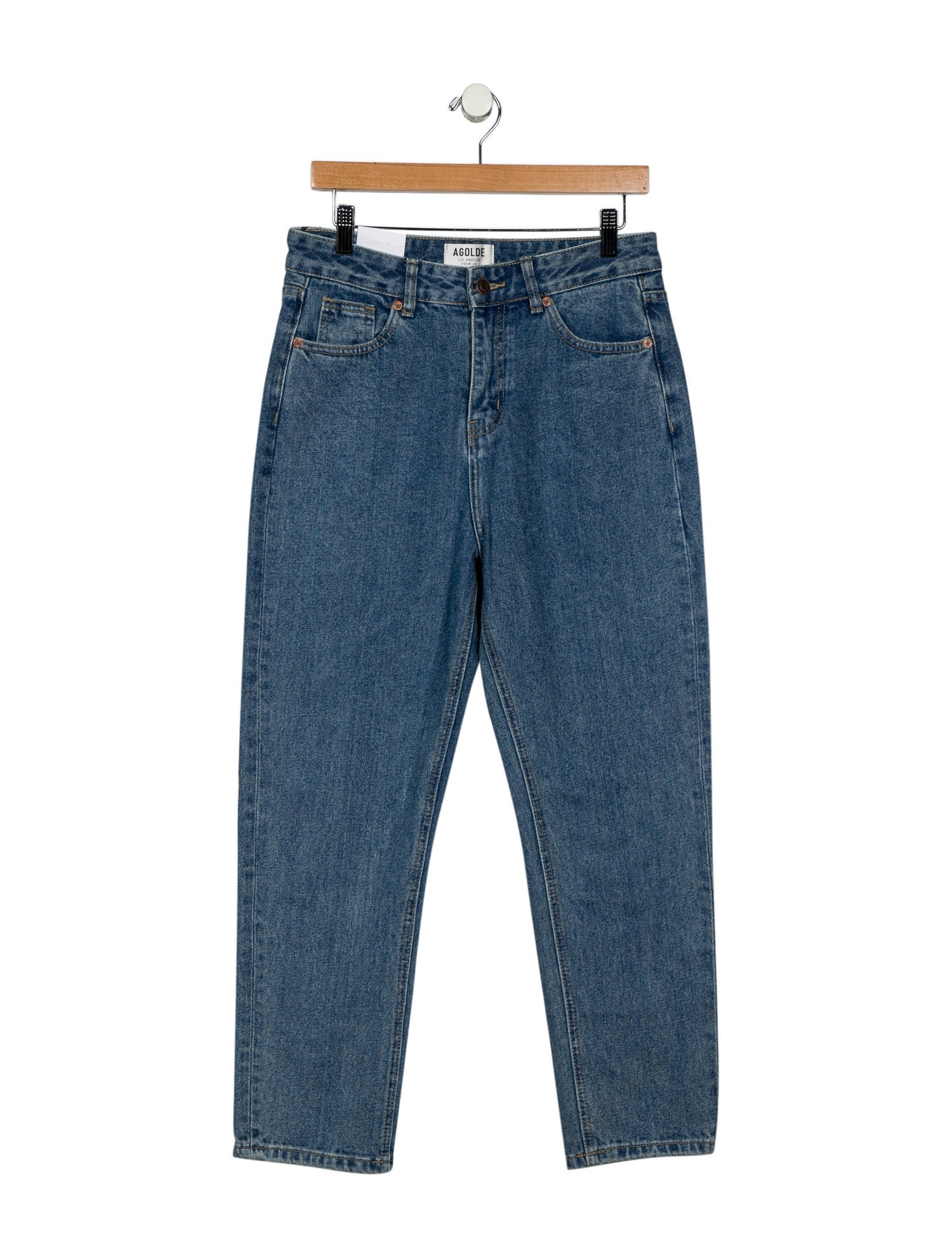 AGOLDE High-Rise Straight Leg Jeans w/ Tags - Blue, 12.5" Rise Jeans ...