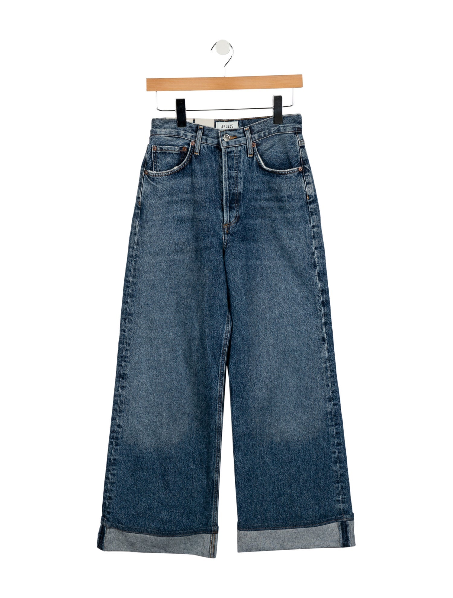 AGOLDE High-Rise Wide Leg Jeans w/ Tags - Blue, 12" Rise Jeans ...