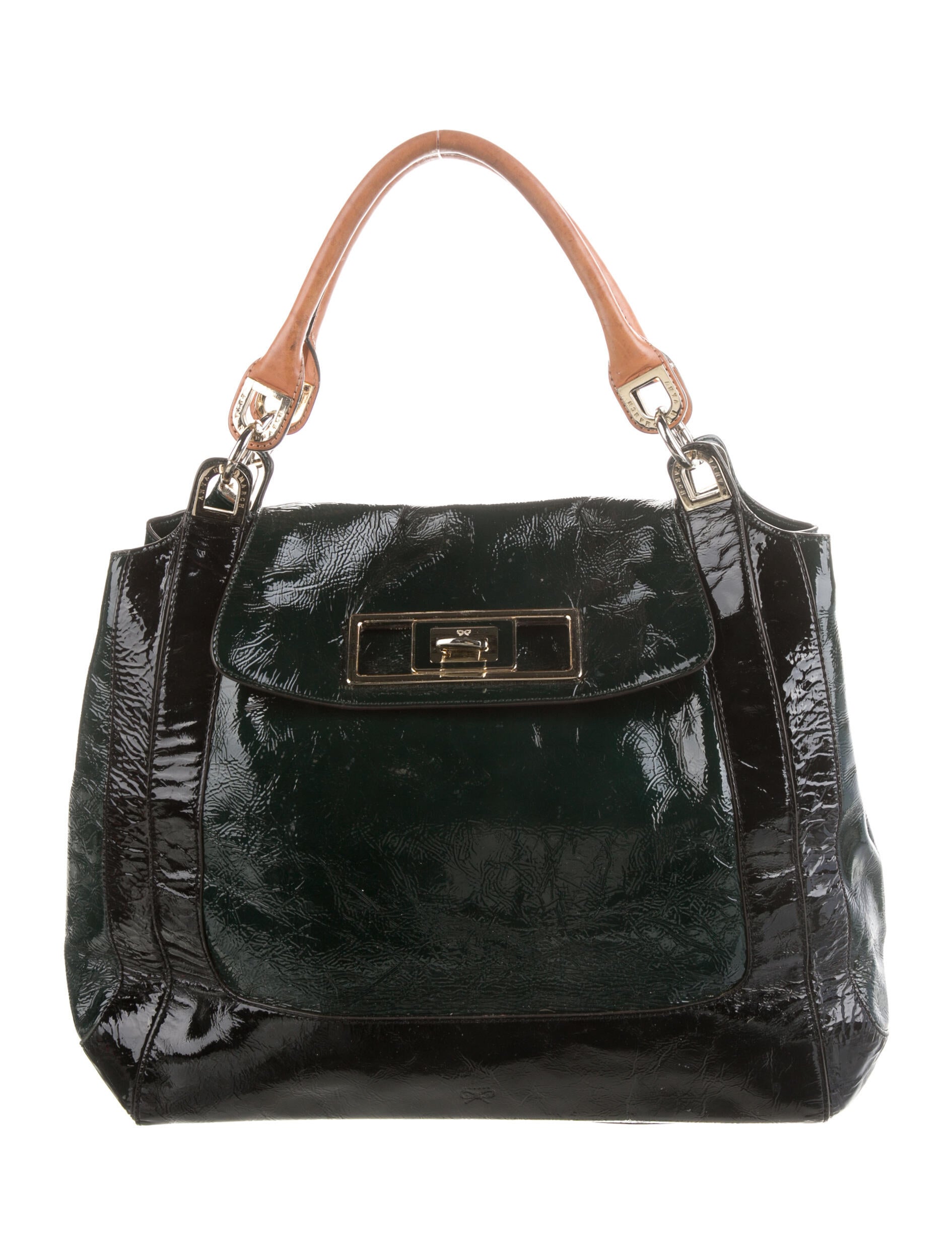 Anya Hindmarch Patent Leather Handle Bag - Green Handle Bags, Handbags ...