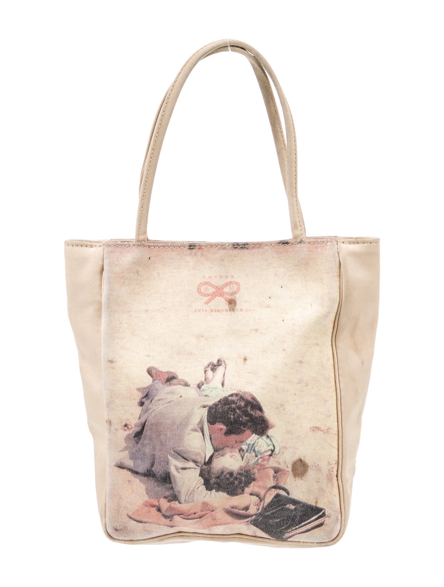 Anya Hindmarch Satin Printed Handle Bag - Neutrals Handle Bags ...