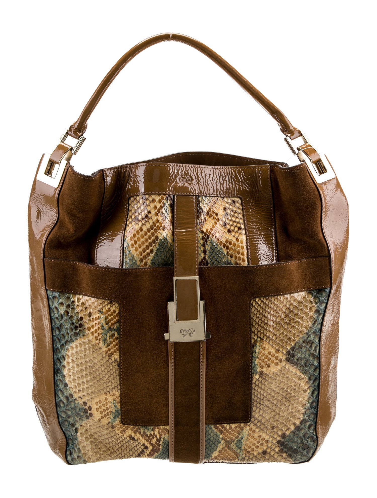 Anya Hindmarch Python Top Handle Bag - Brown Handle Bags, Handbags ...