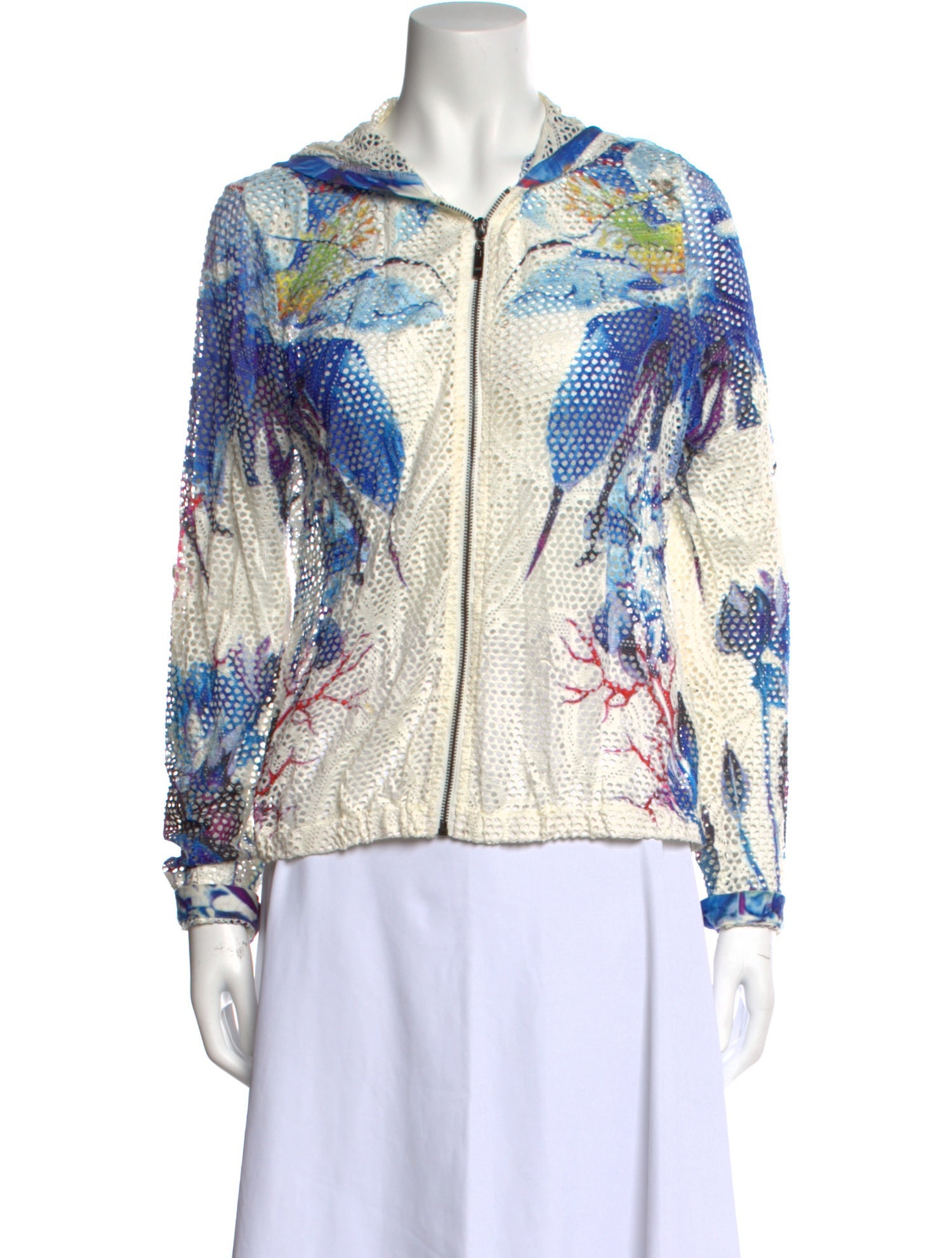 Alberto Makali Printed Crew Neck Sweater - Blue Knitwear, Clothing ...