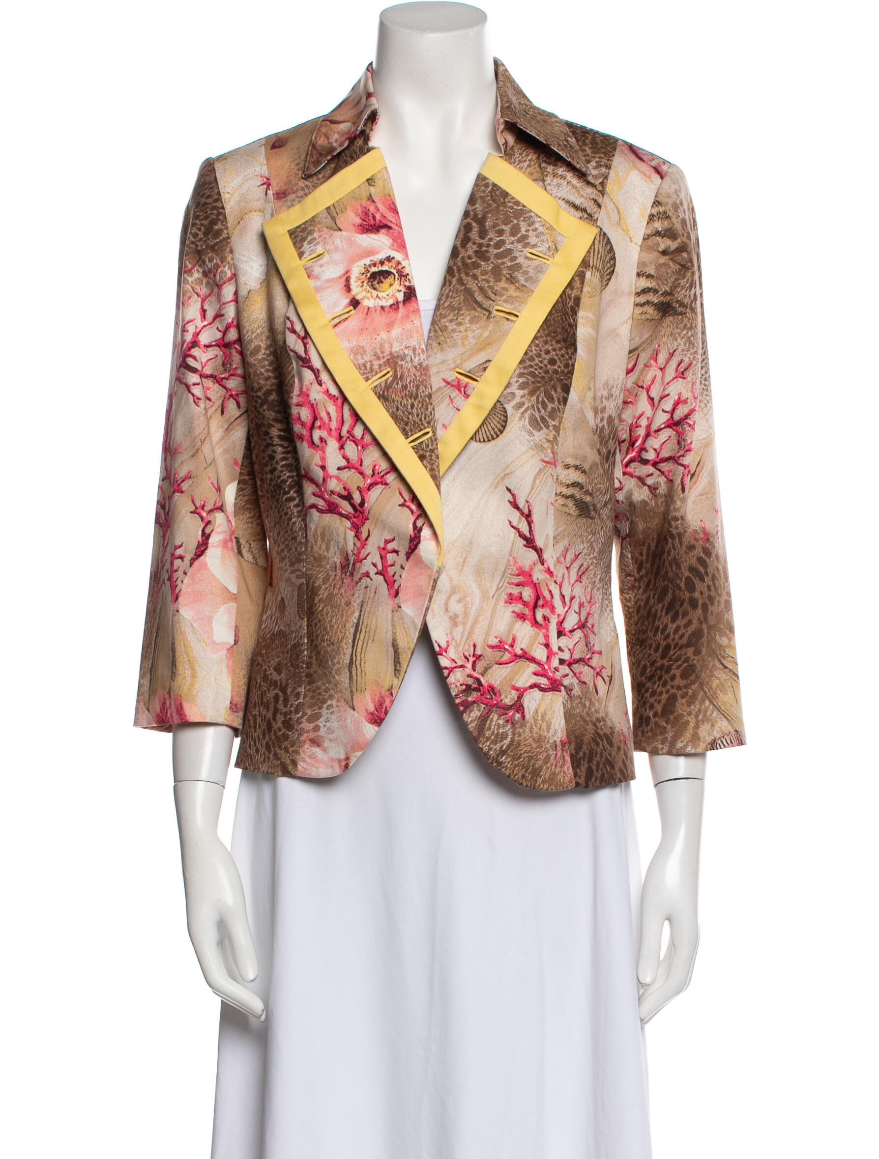 Alberto Makali Floral Print Blazer - Brown Jackets, Clothing - WAI25946 ...