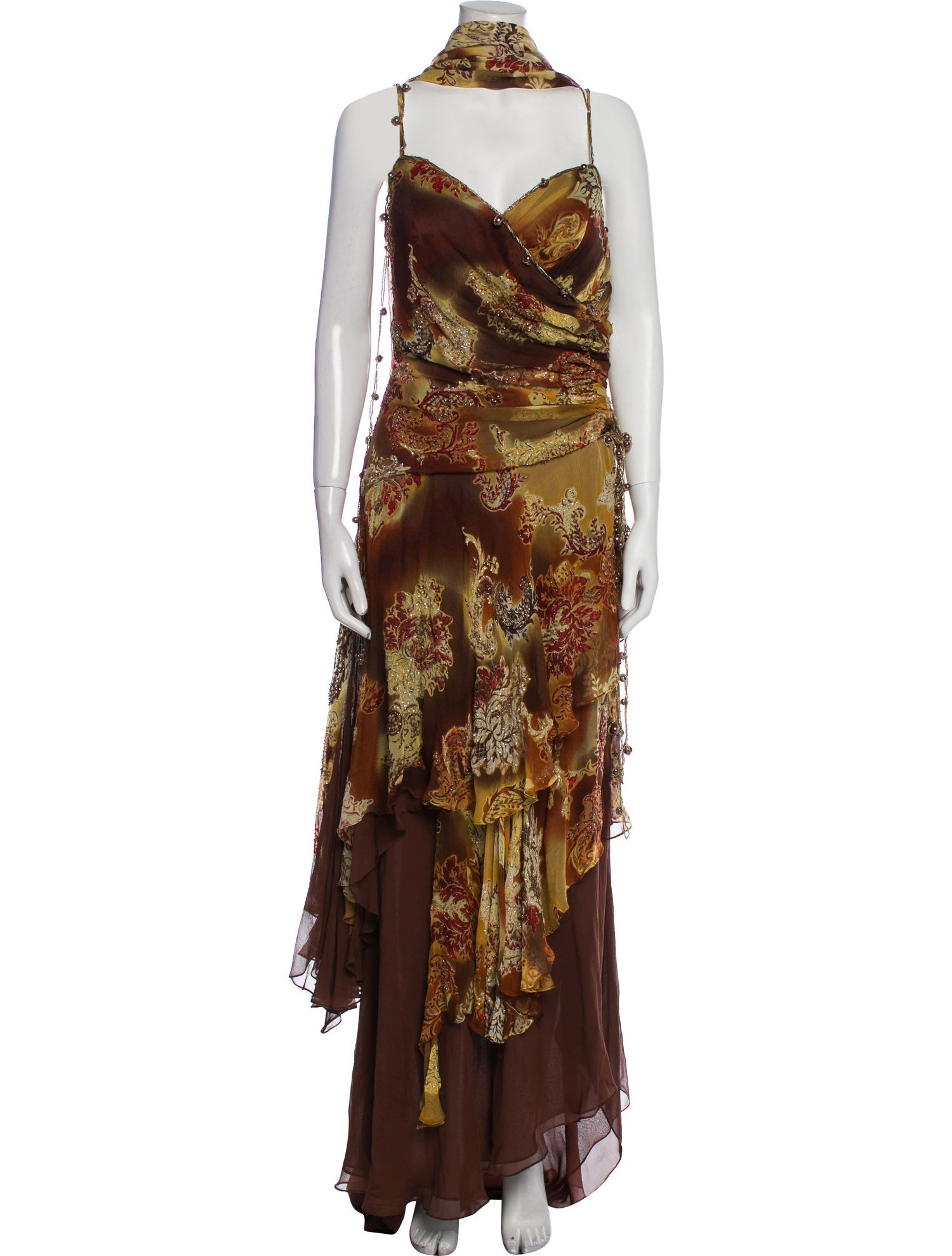 Alberto Makali Silk Long Dress - Brown Dresses, Clothing - WAI26009 ...