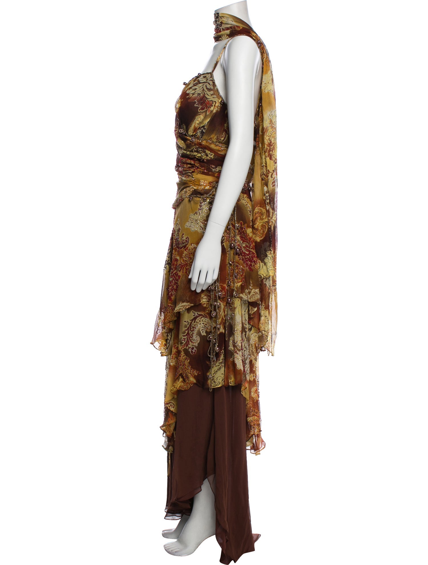 Alberto Makali Silk Long Dress - Brown Dresses, Clothing - WAI26009 ...