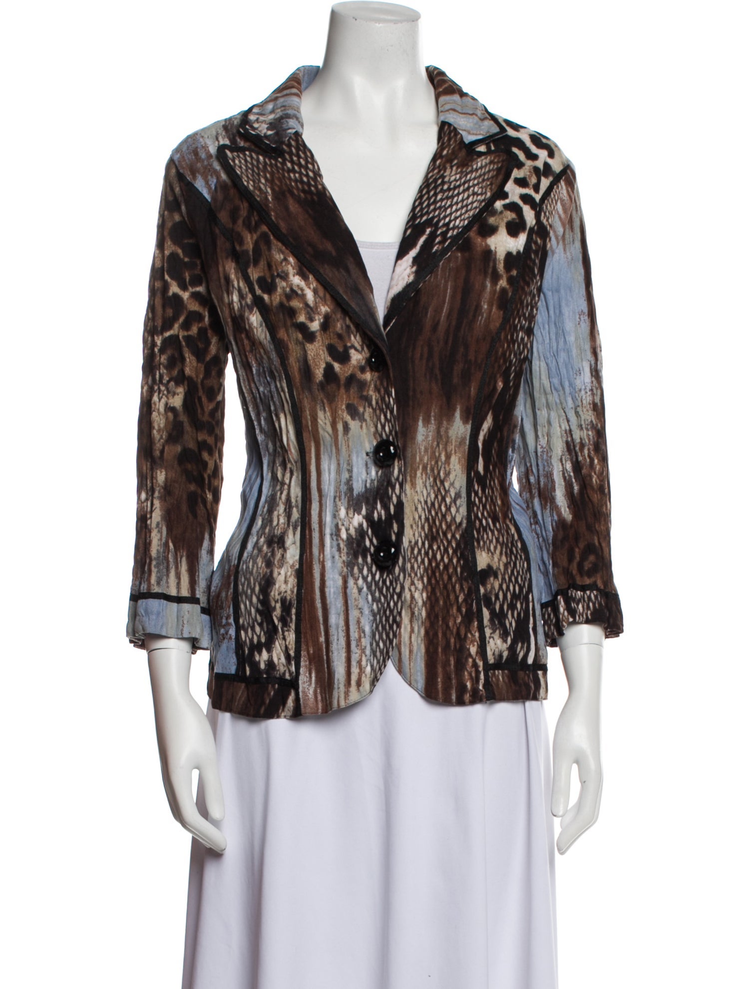 Alberto Makali Animal Print Blazer - Brown Jackets, Clothing - WAI28011 ...