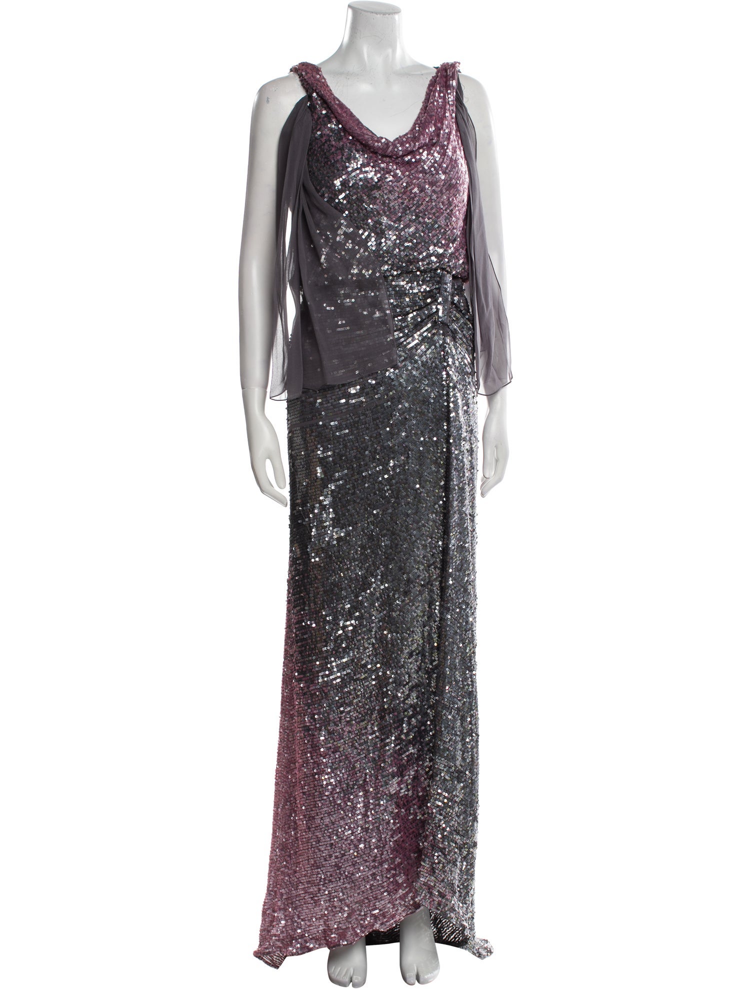 Alberto Makali Silk Long Dress - Grey Dresses, Clothing - WAI28080 ...
