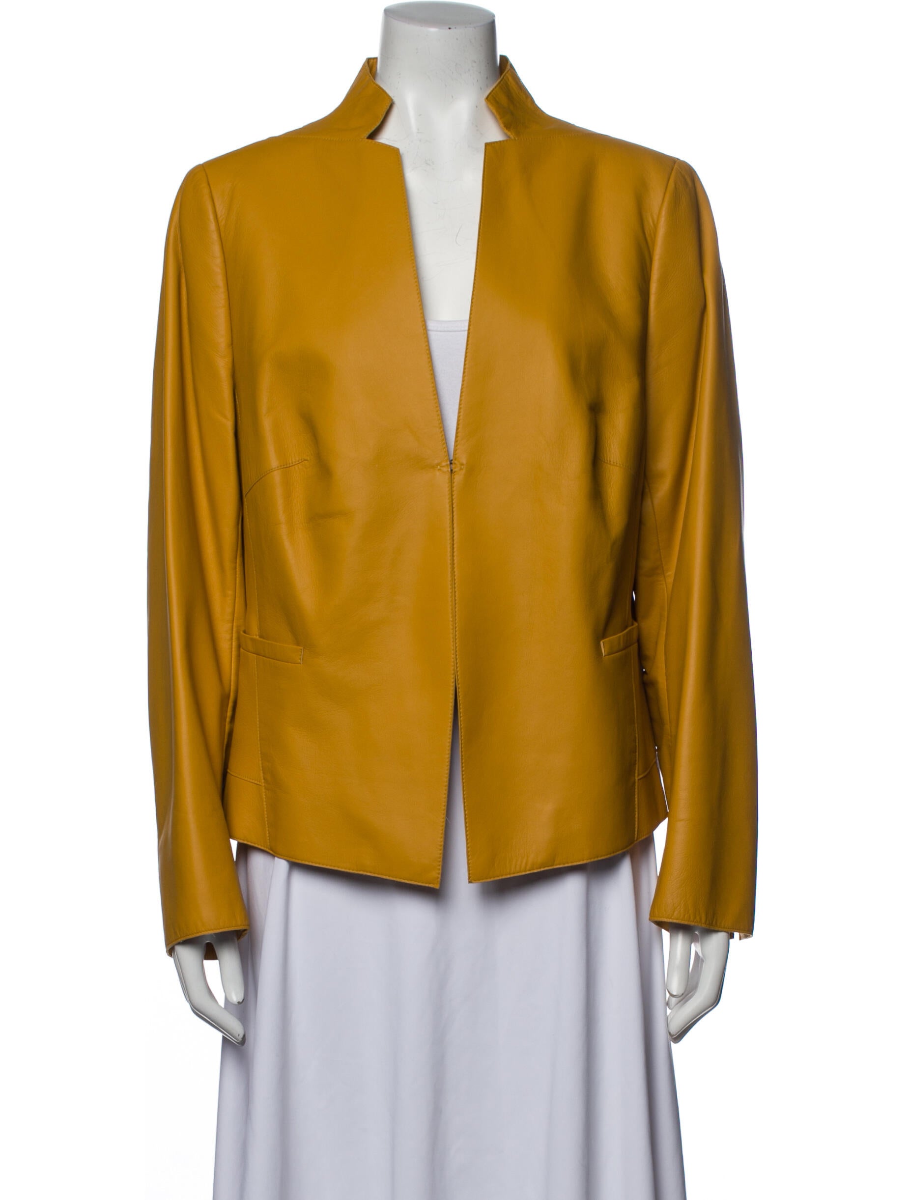 Akris Punto Lamb Leather Blazer - Orange Jackets, Clothing - WAK104902 ...