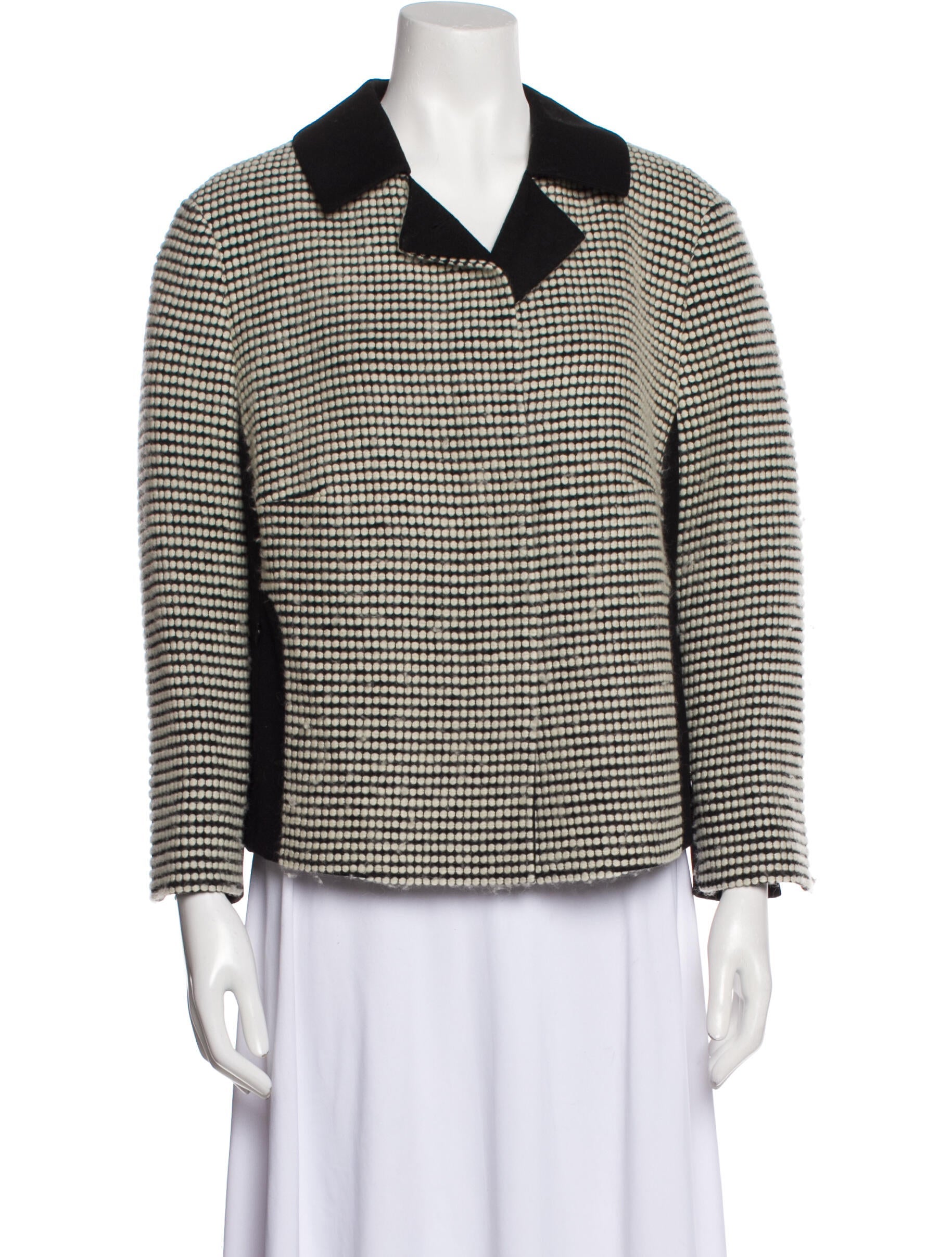 Akris Punto Tweed Pattern Evening Jacket - Black Jackets, Clothing ...