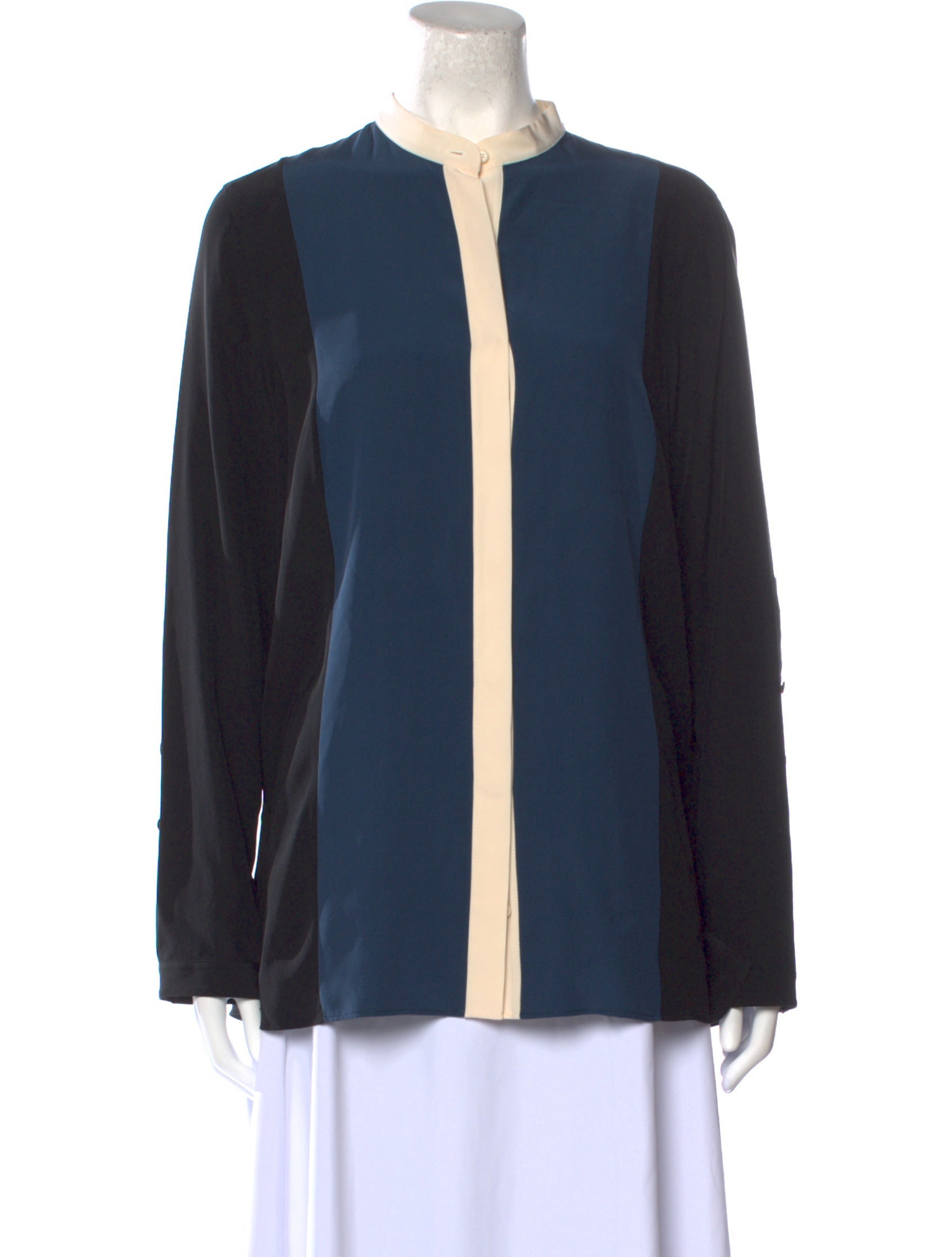Akris Punto Silk Colorblock Pattern Tunic - Black Tops, Clothing ...