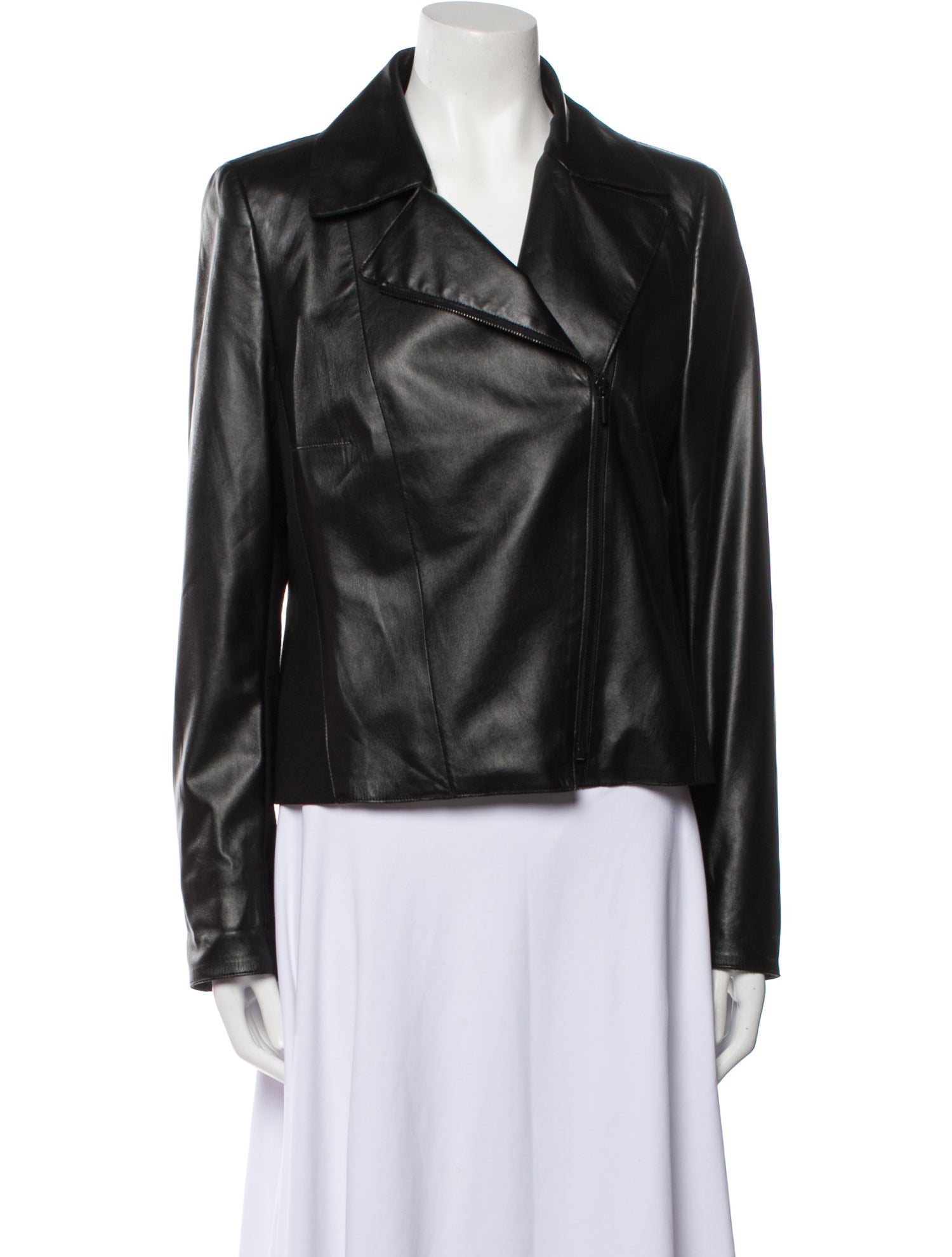 Akris Punto Lamb Leather Biker Jacket - Black Jackets, Clothing ...