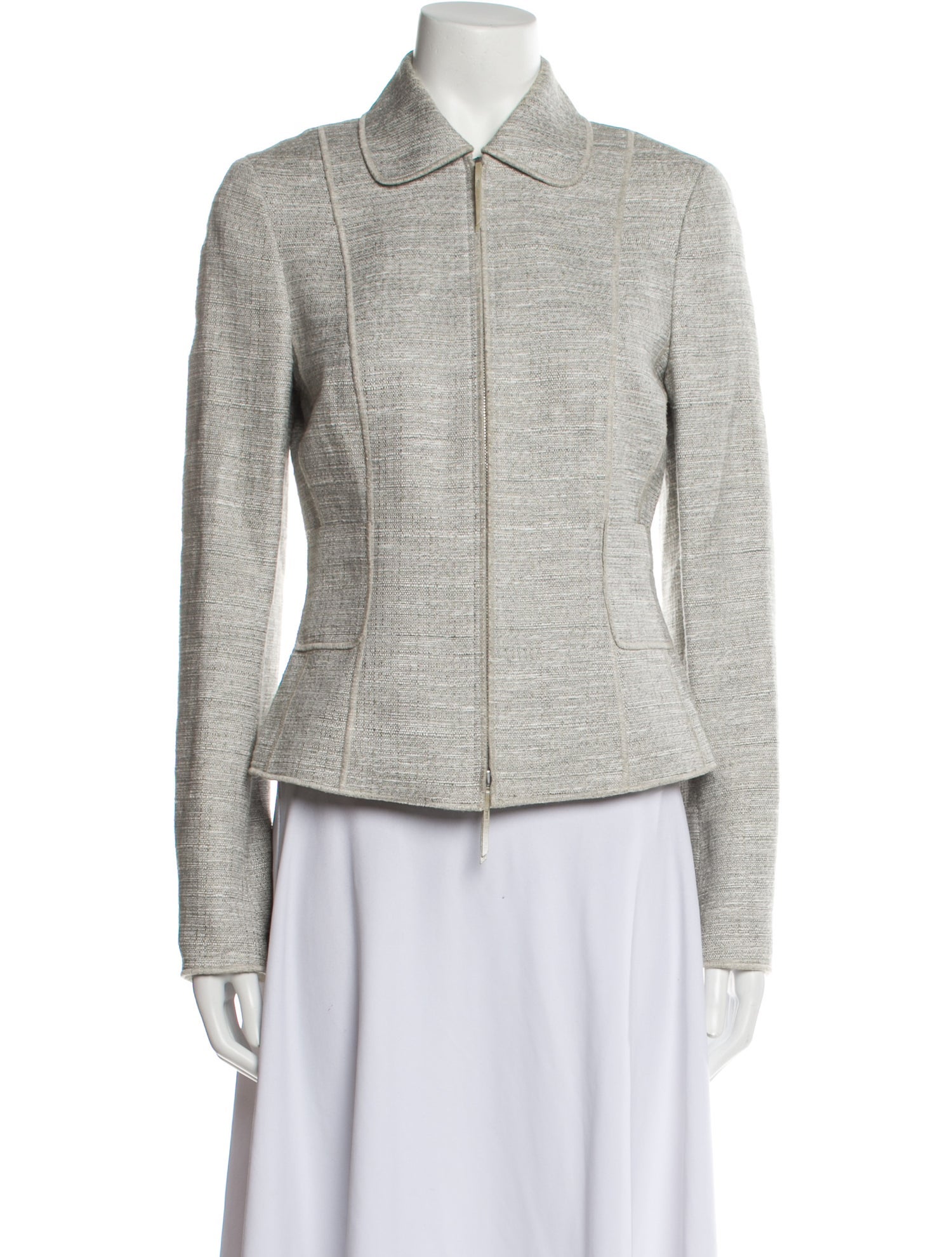 Akris Punto Tweed Pattern Jacket - Grey Jackets, Clothing - WAK131318 ...