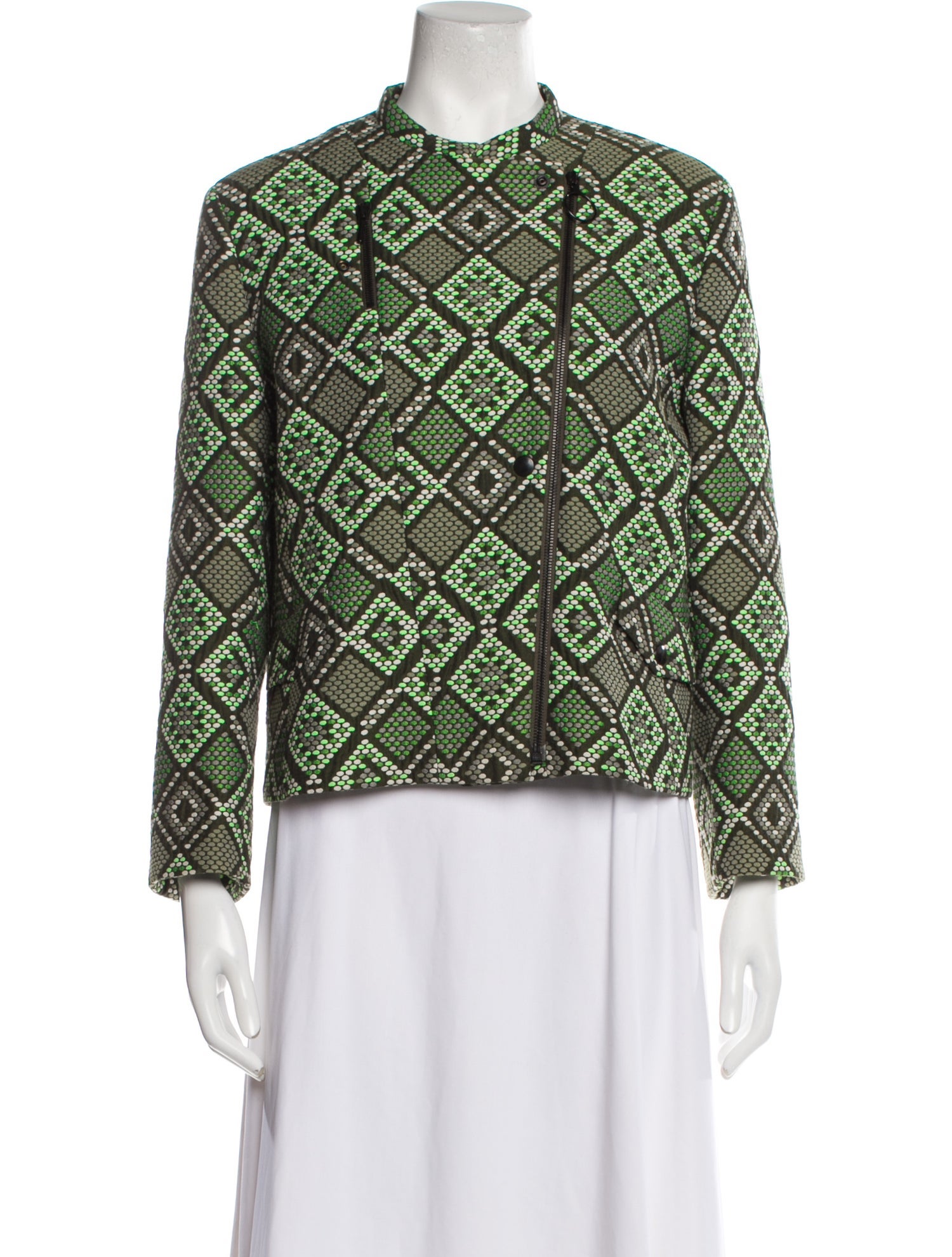Akris Punto Printed Biker Jacket - Green Jackets, Clothing - WAK136725 ...