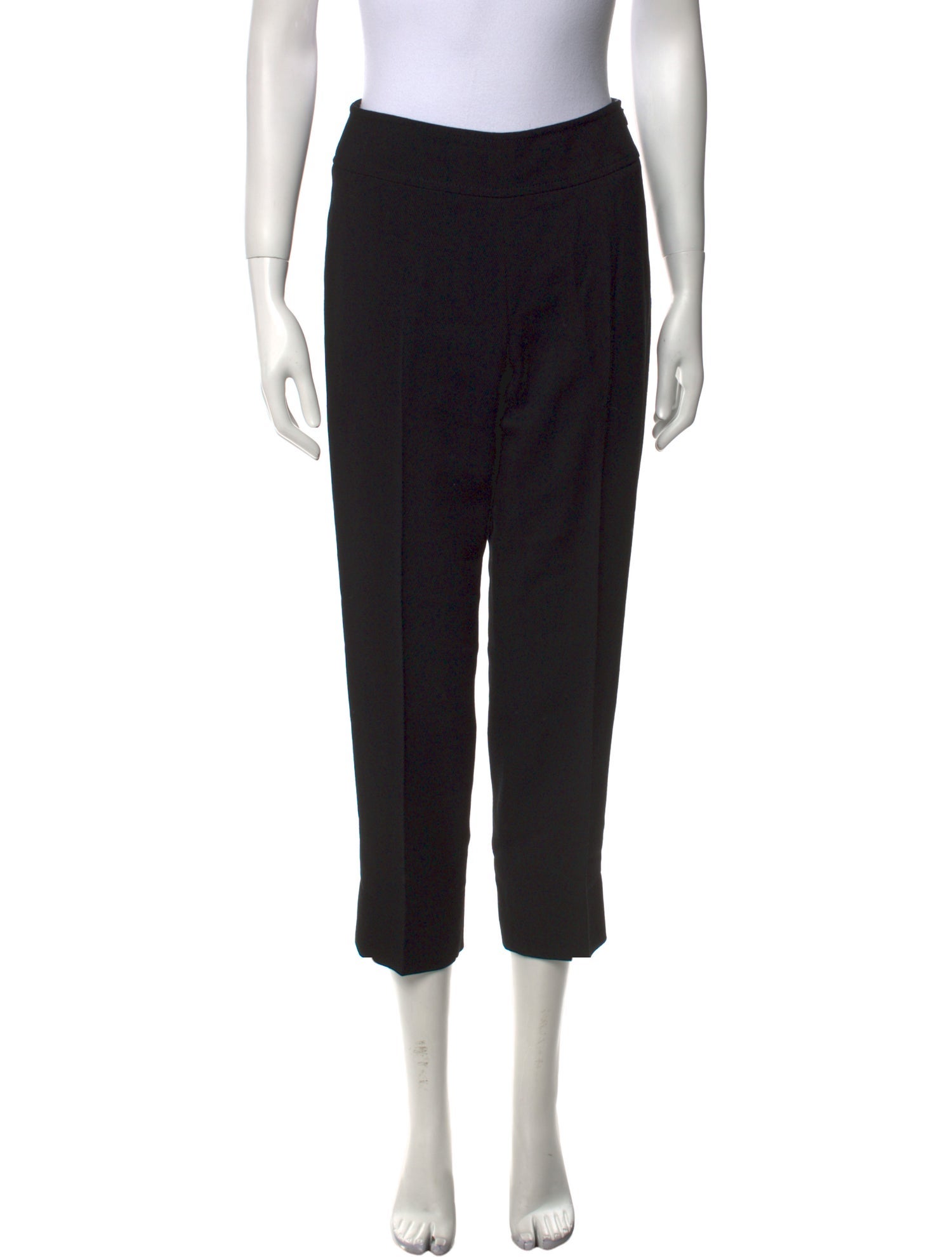 Akris Punto Wool Straight Leg Pants - Black, 11.75" Rise Pants ...