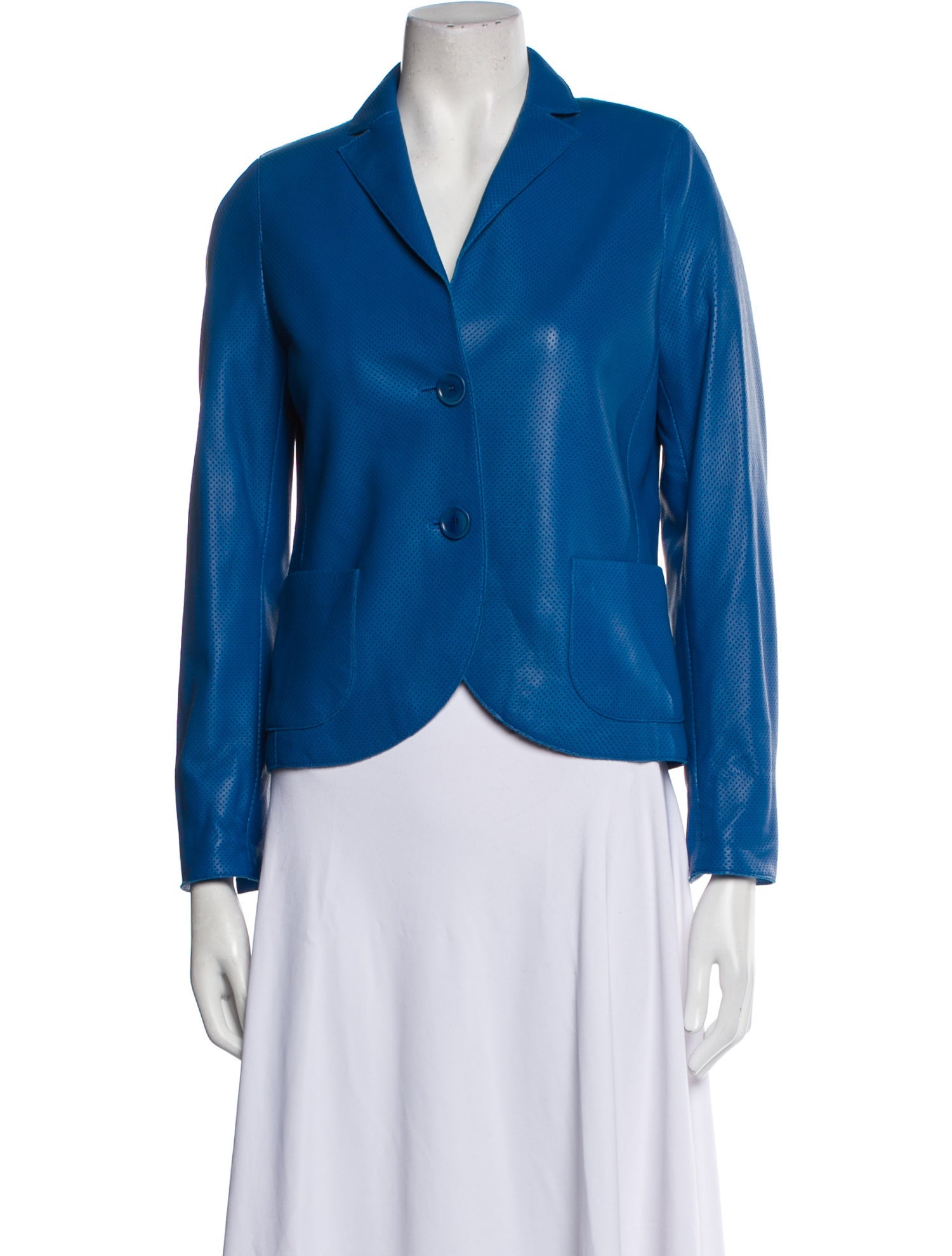 Akris Punto Lamb Leather Biker Jacket - Blue Jackets, Clothing ...