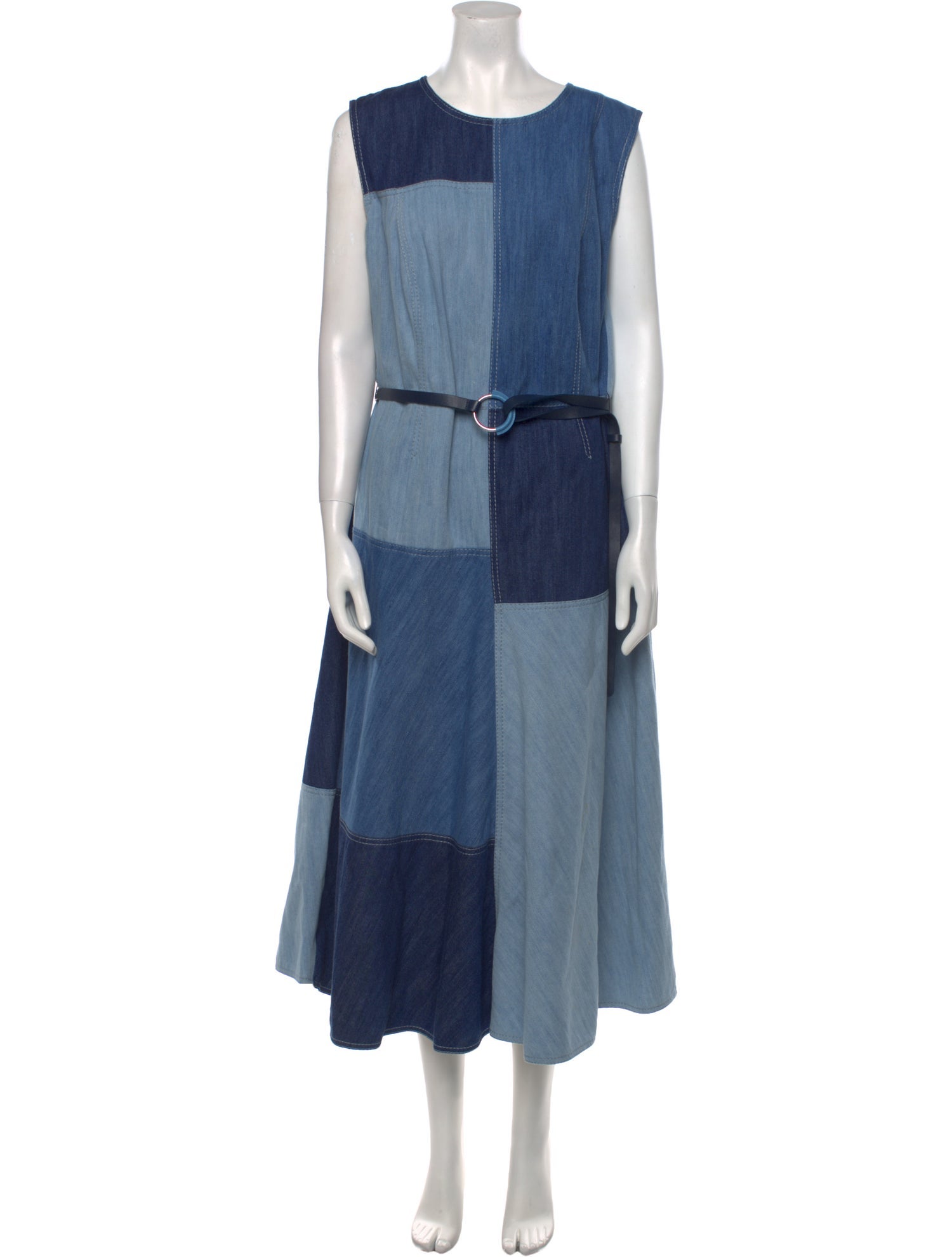 Akris Punto Colorblock Pattern Long Dress - Blue Dresses, Clothing ...