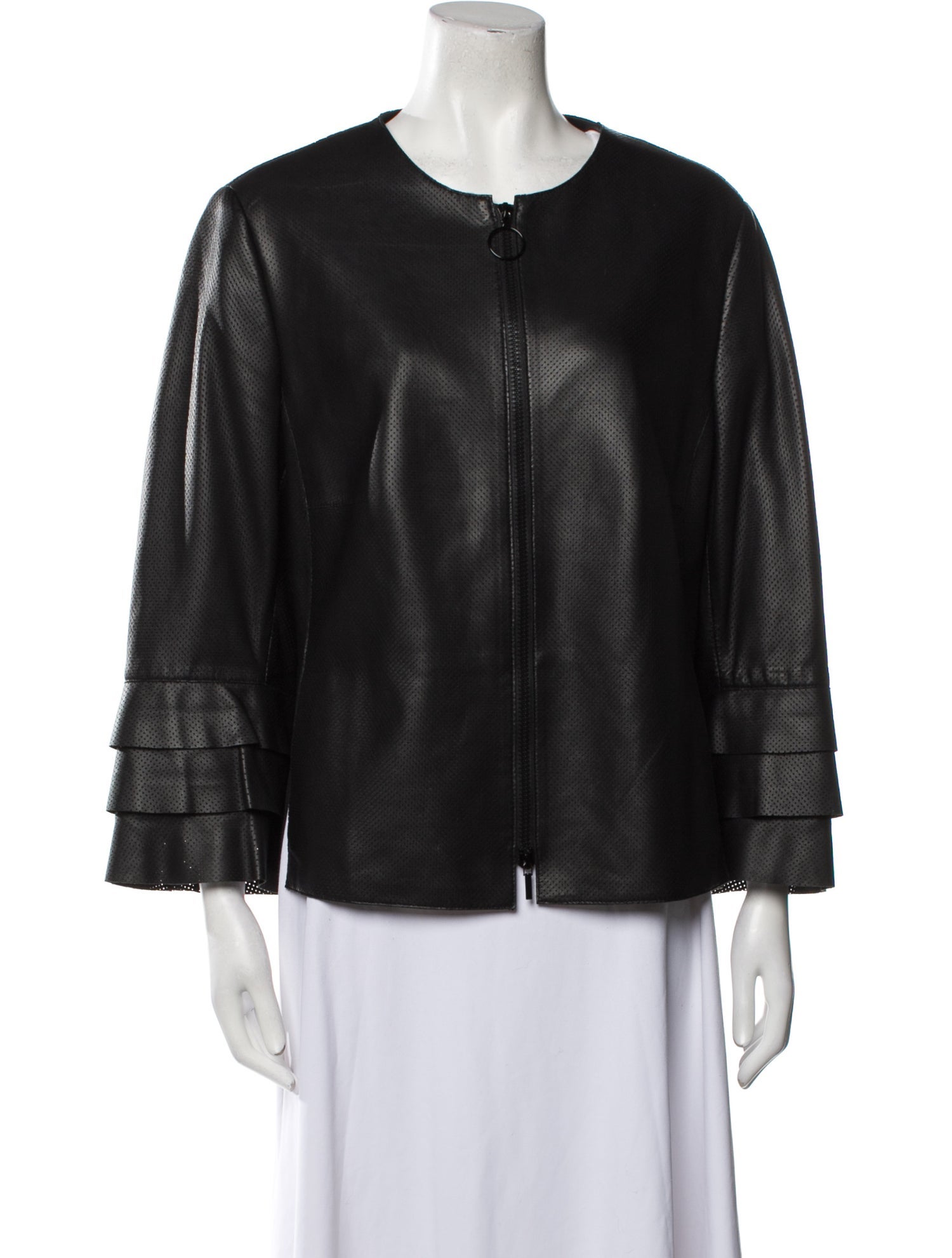 Akris Punto Leather Evening Jacket - Black Jackets, Clothing ...