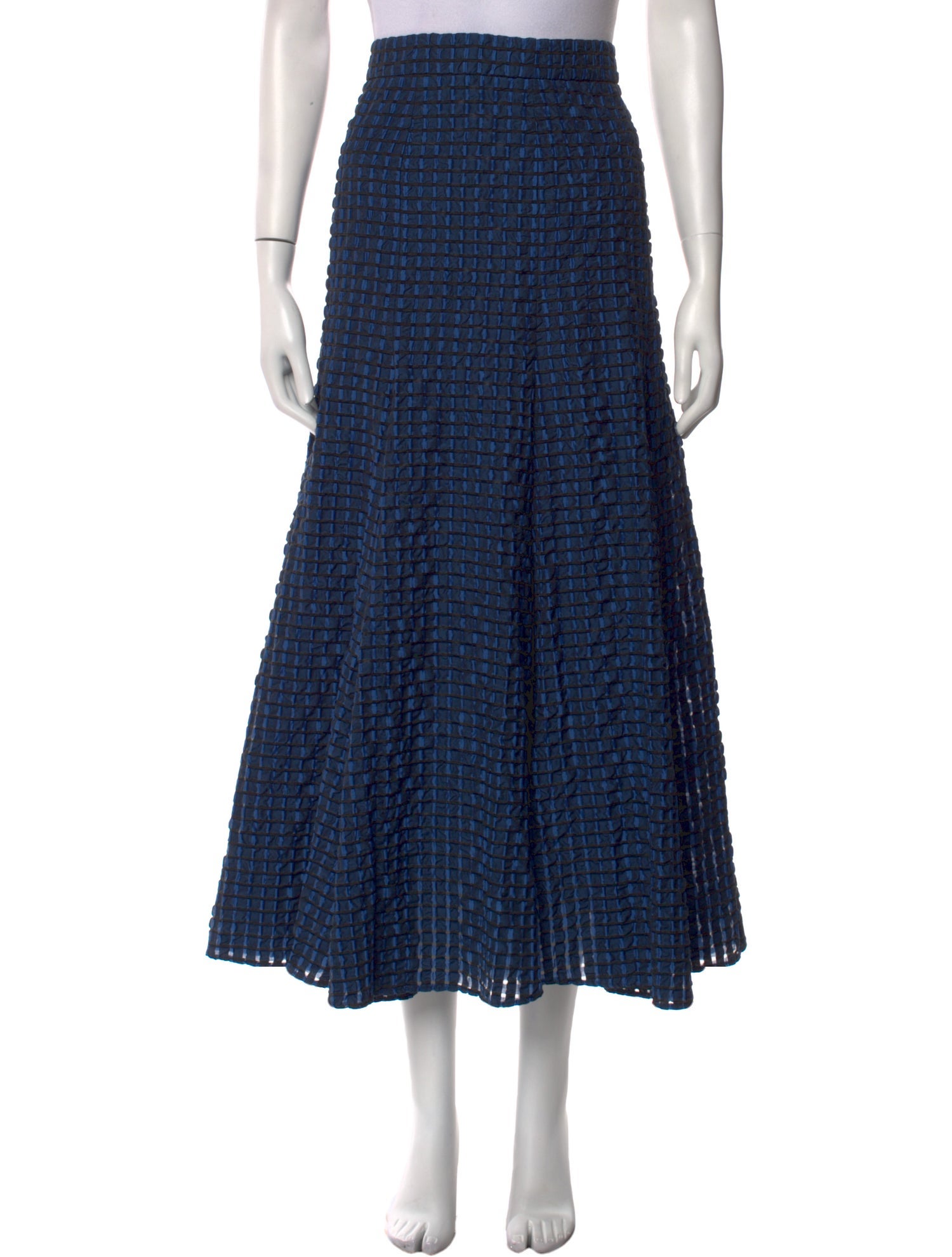 Akris Punto Striped Midi Length Skirt w/ Tags - Blue Skirts, Clothing ...