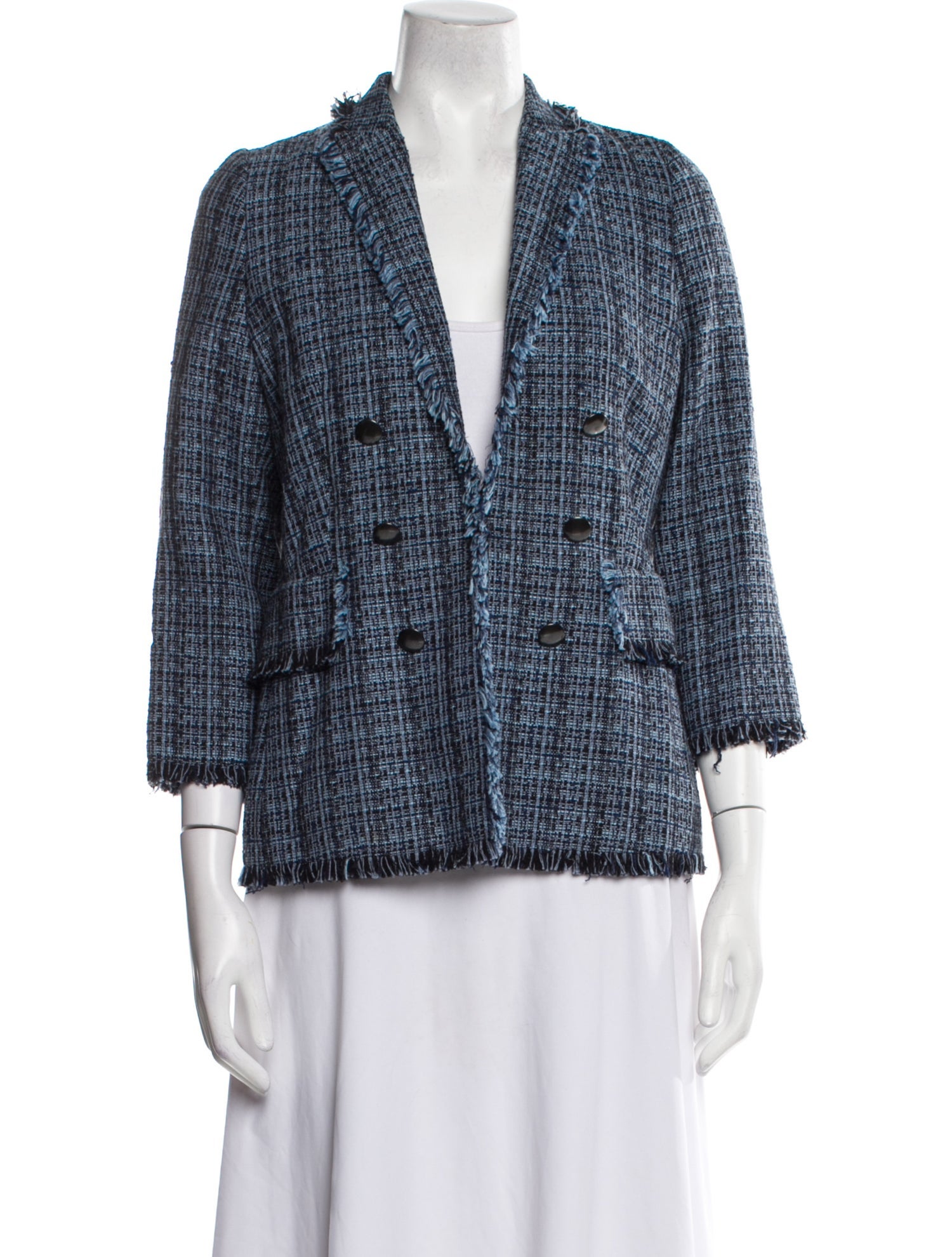 Akris Punto Tweed Pattern Evening Jacket - Blue Jackets, Clothing ...