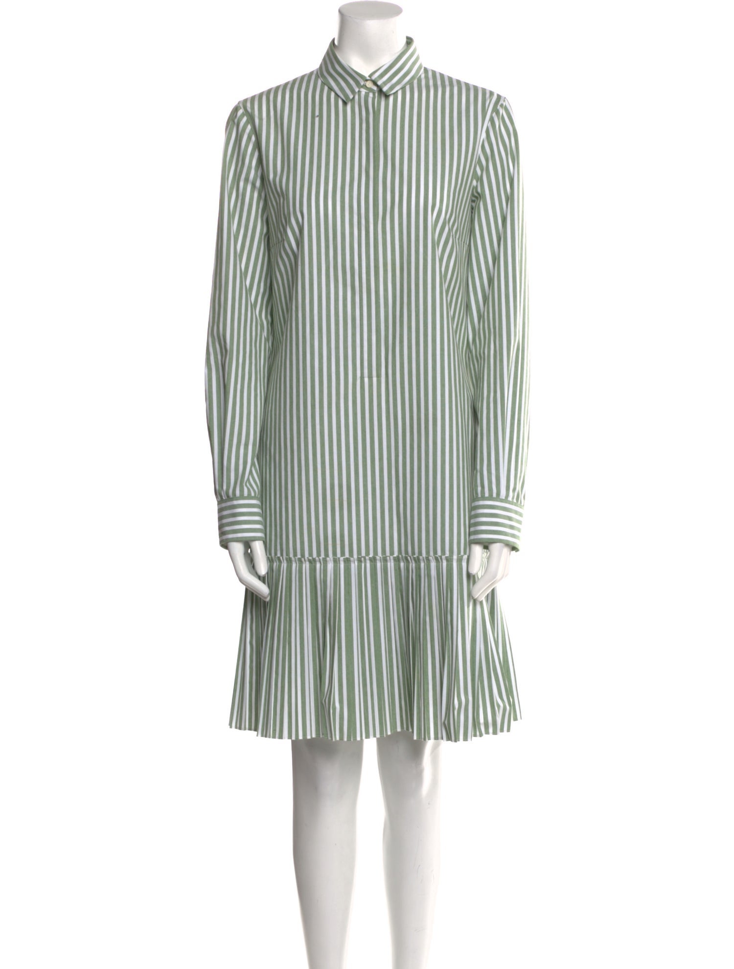 Akris Punto Striped Knee-Length Dress - Green Dresses, Clothing ...
