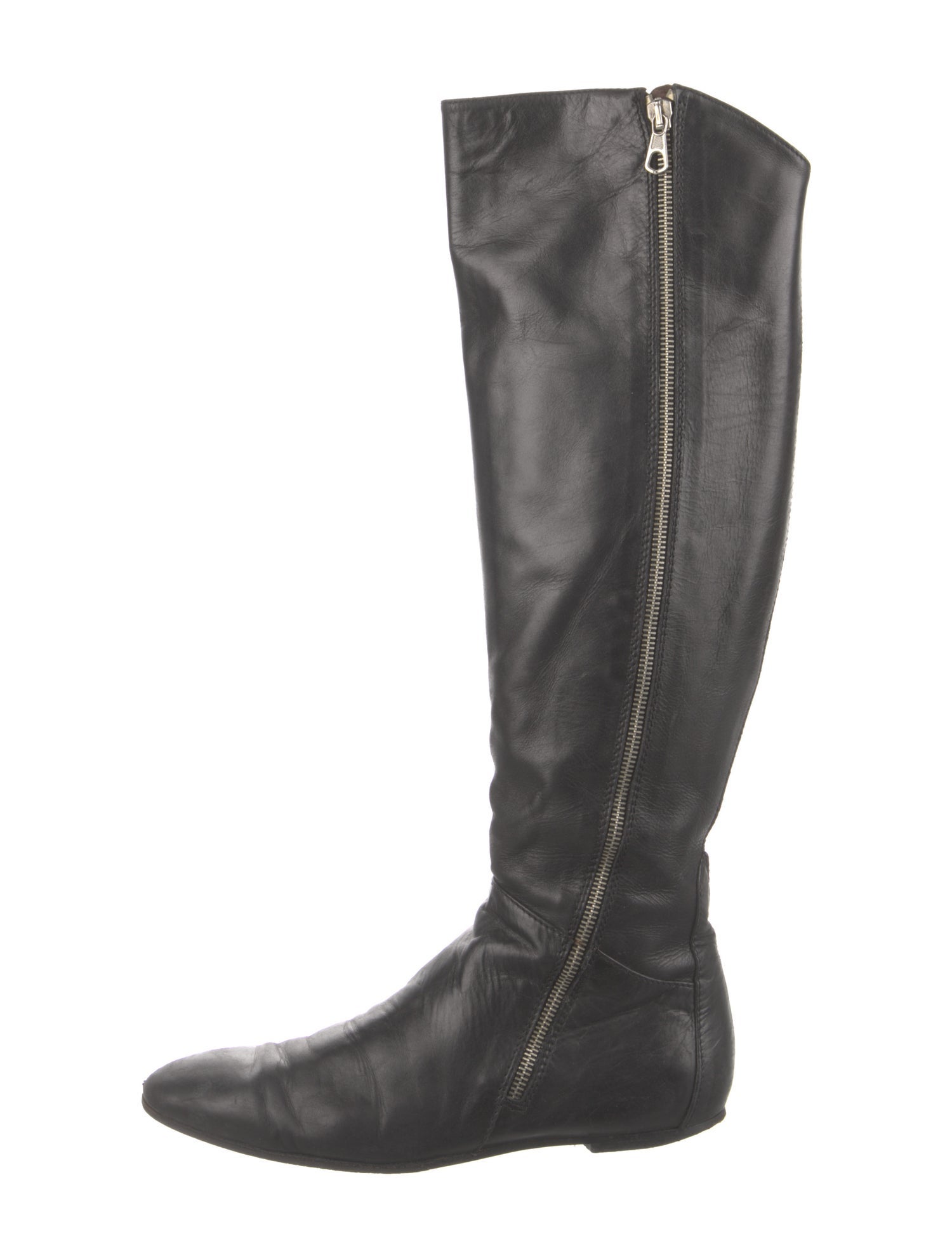Alberto Fermani Leather Riding Boots - Black Boots, Shoes - WALBO23156 ...