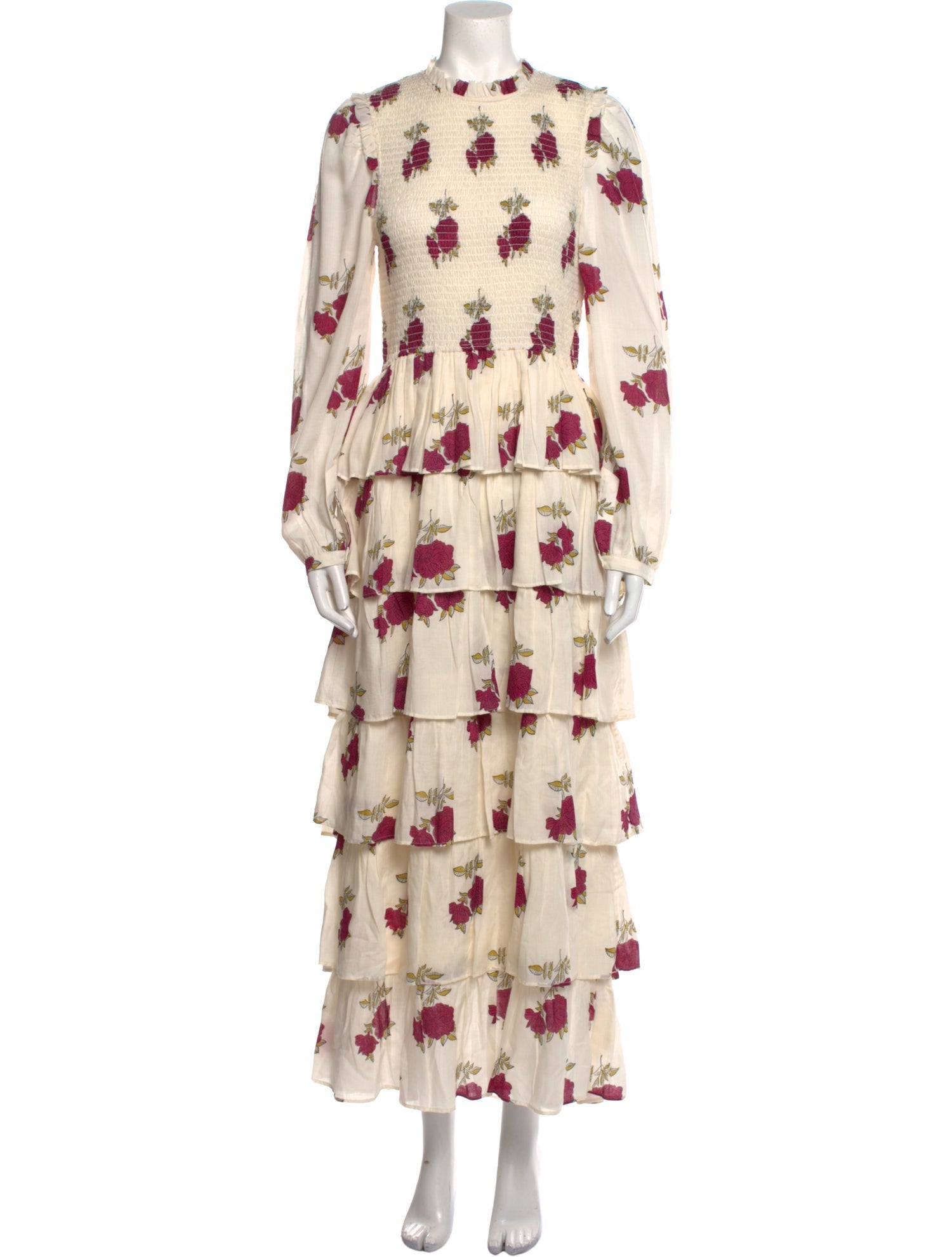Alix of Bohemia Floral Print Long Dress - Neutrals Dresses, Clothing ...