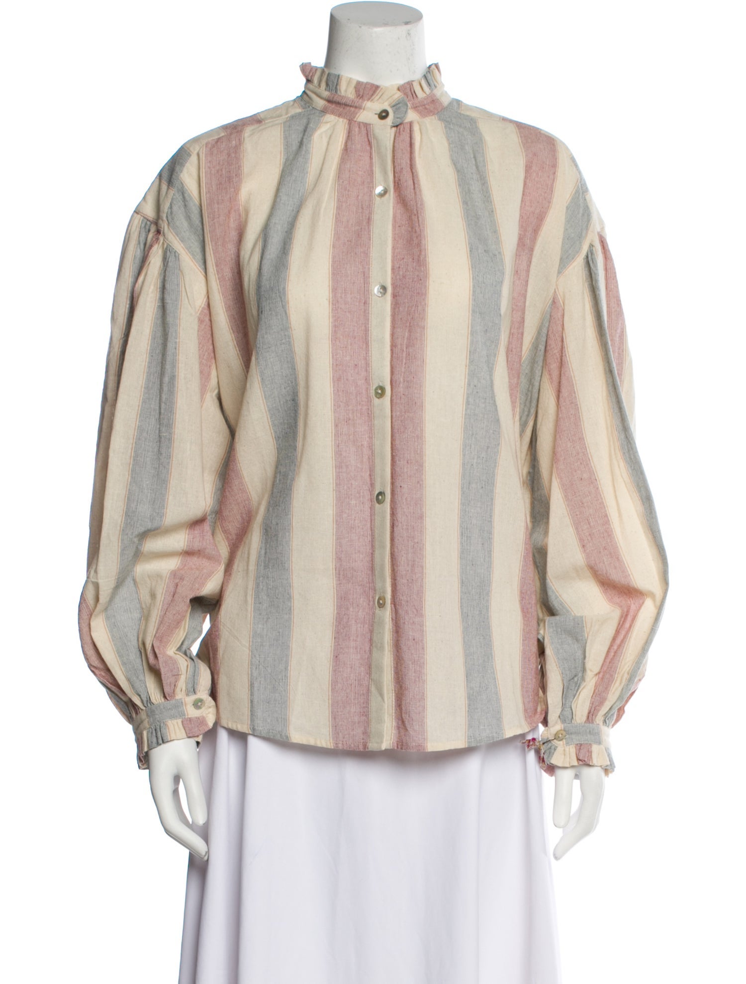 Alix of Bohemia Striped Mock Neck Blouse w/ Tags - Neutrals Tops, Clothing - WALIX23392 | The ...