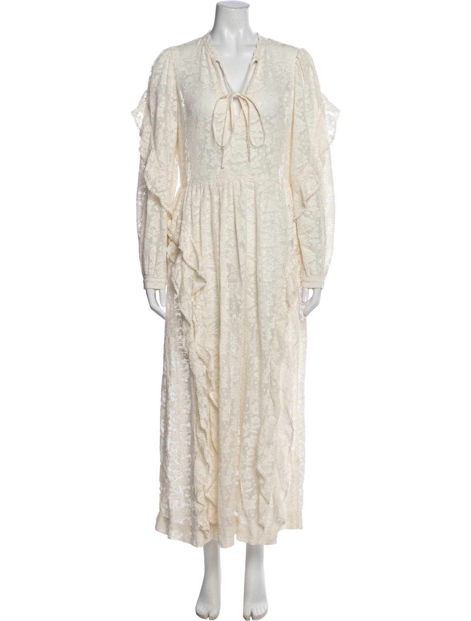 Alix of Bohemia Lace Pattern Long Dress - Neutrals Dresses, Clothing ...