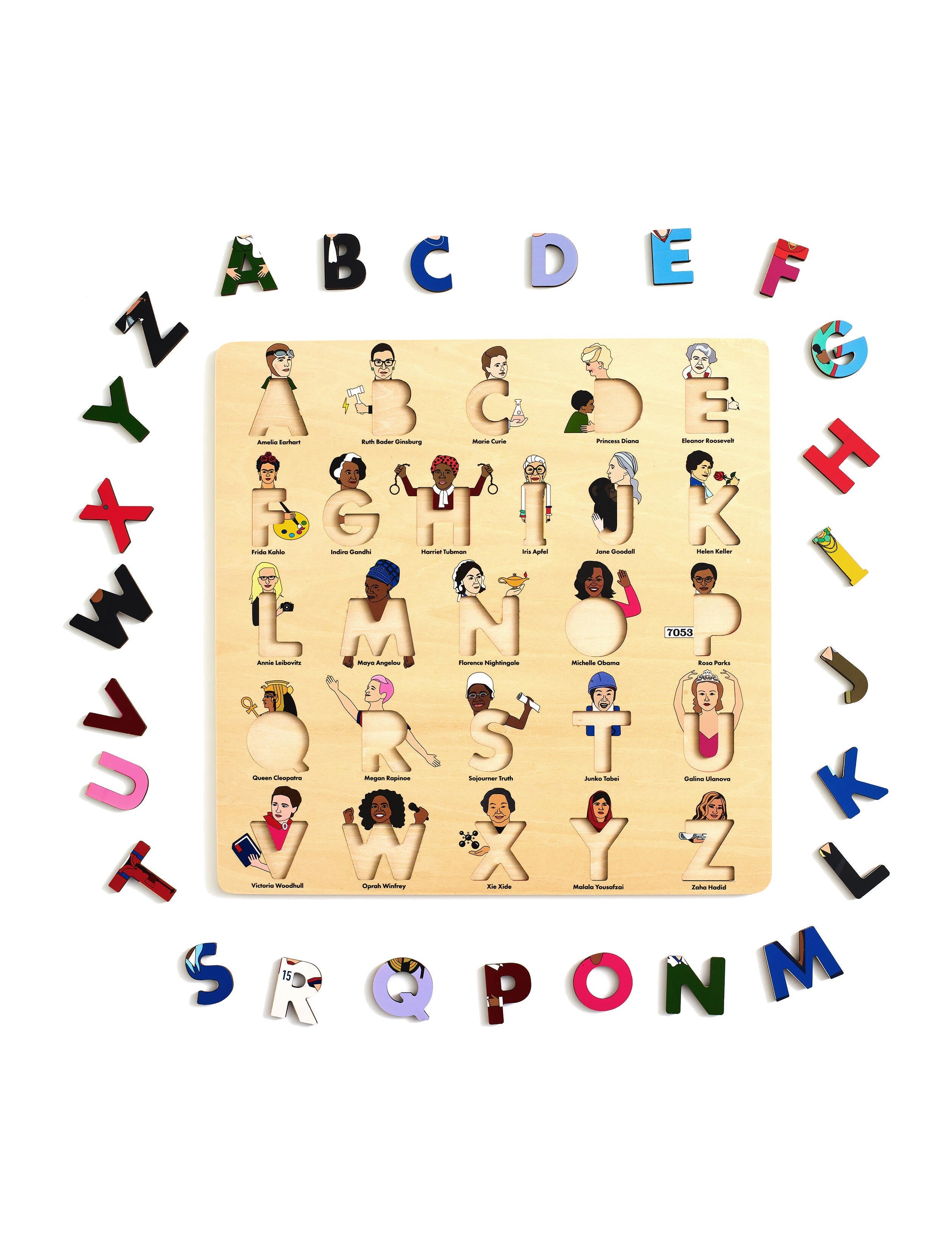 Alphabet Legends Lady Legends Wooden Alphabet Puzzle - Brown ...