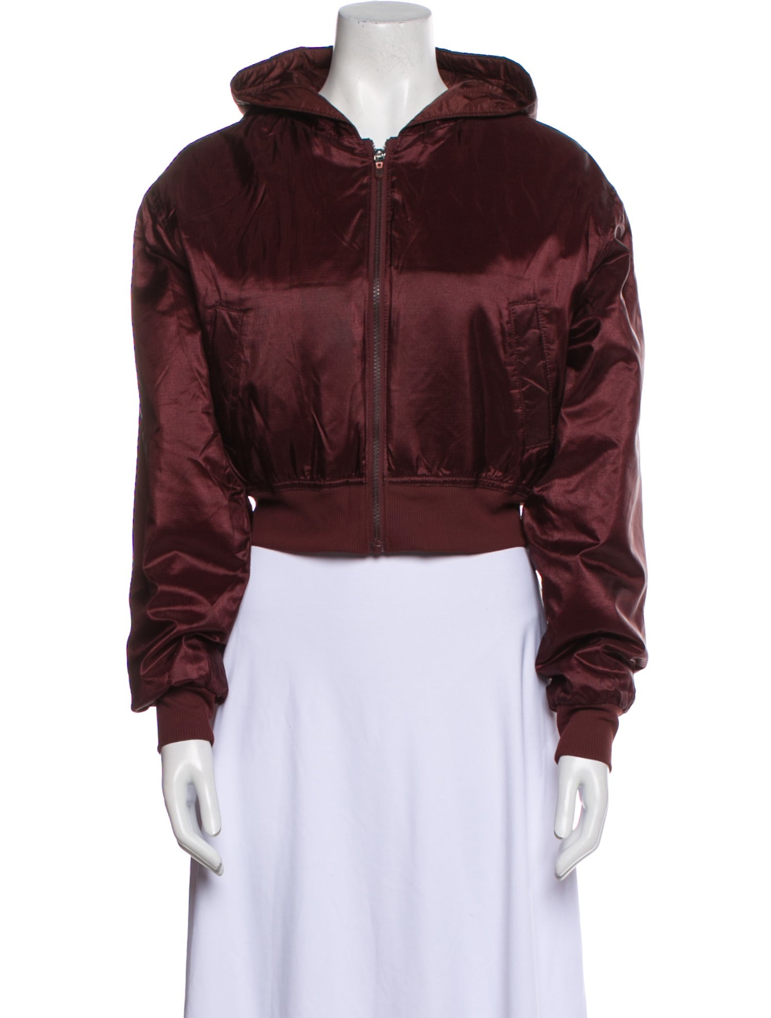 Alo Yoga Nylon Bomber Jacket - Burgundy Jackets, Clothing - WALOY38969 ...