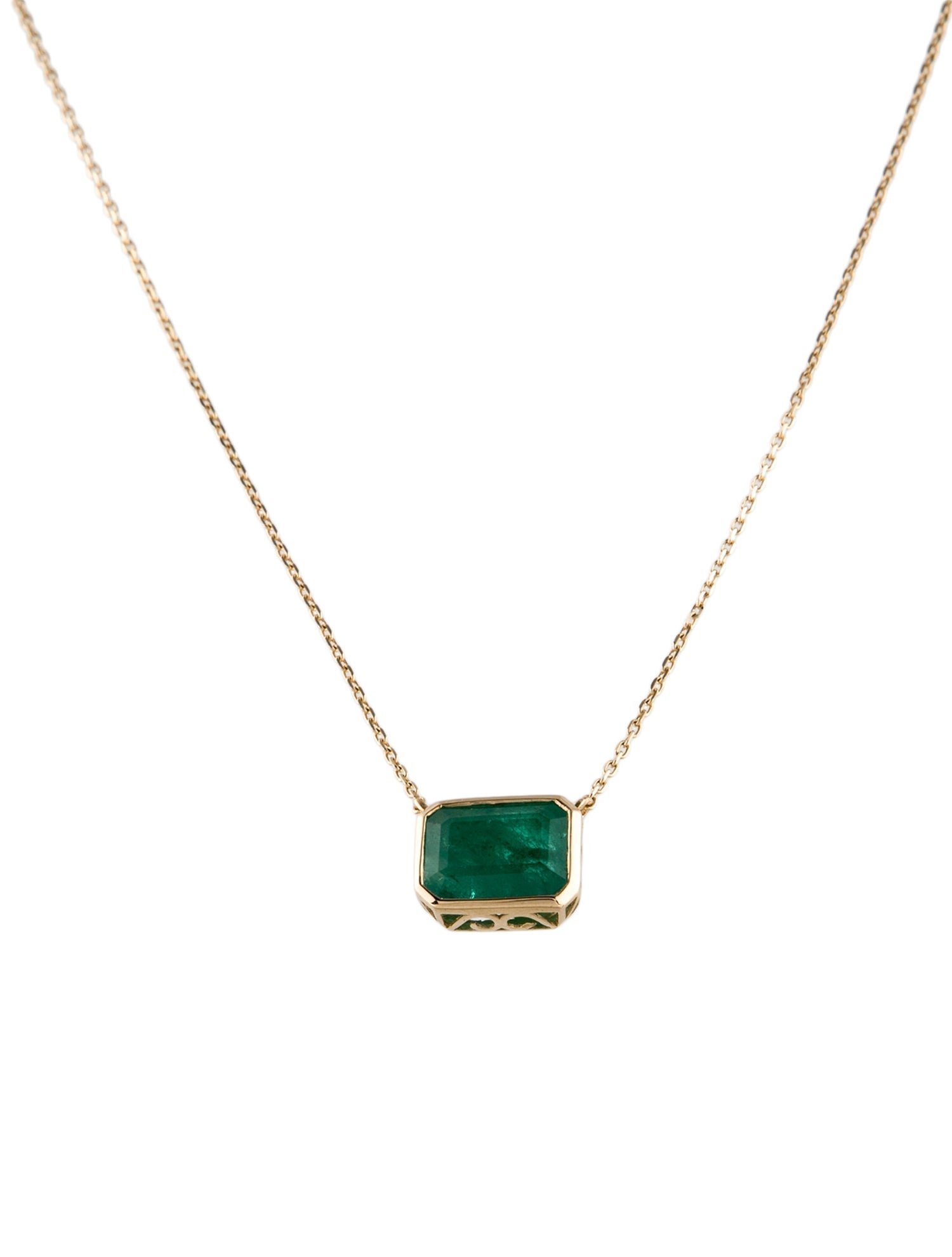 Aamiaa 14K 3.64ct Emerald Pendant Necklace - 14K Yellow Gold Pendant Necklace, Necklaces ...