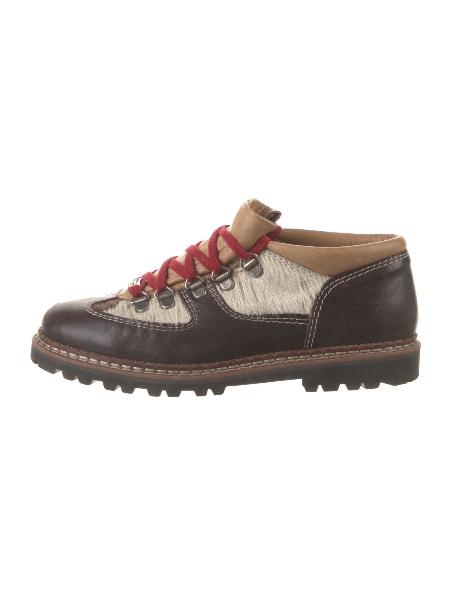Ammann Town Leather Printed Combat Boots - Brown Boots, Shoes ...