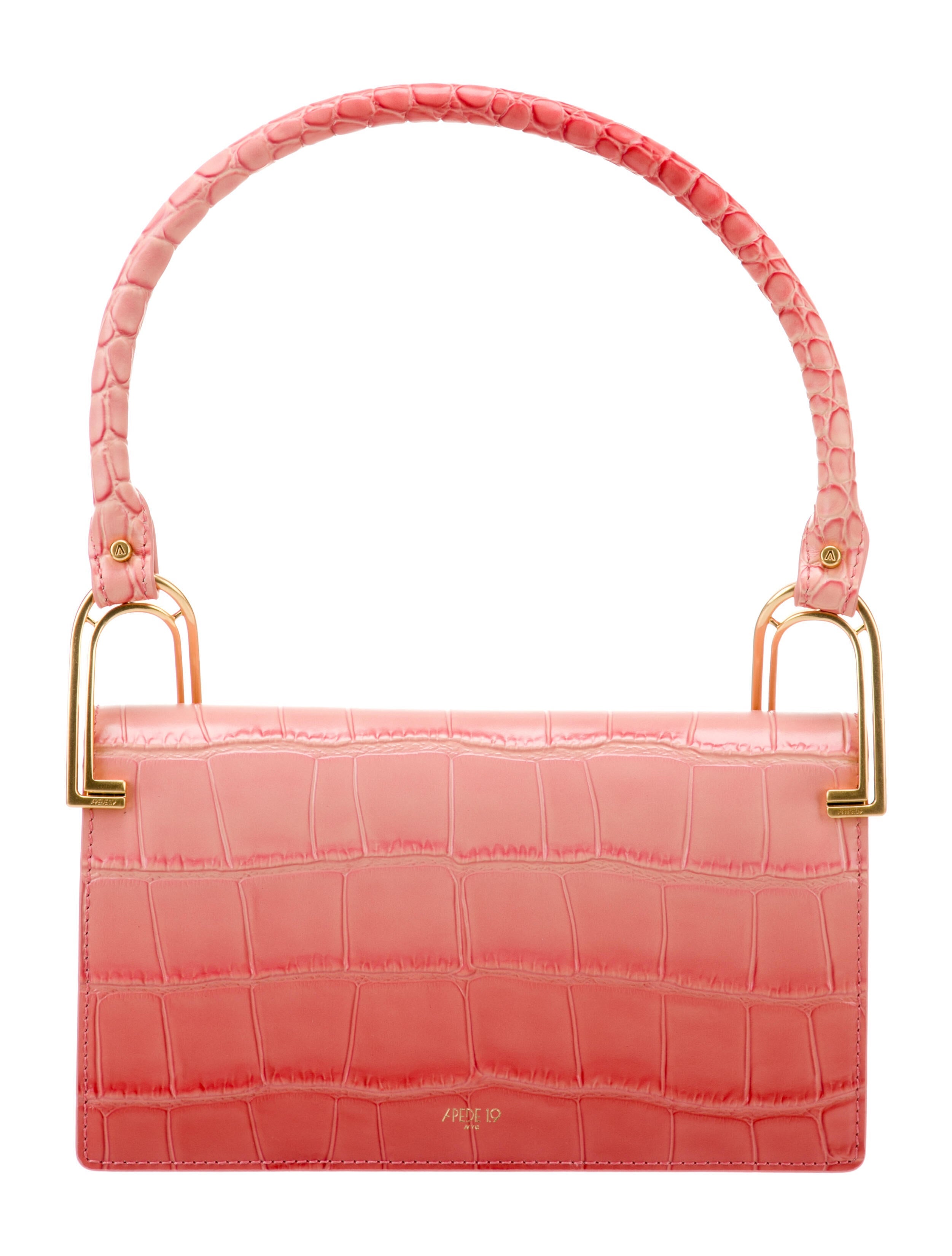Apede Mod Embossed Leather Shoulder Bag - Pink Shoulder Bags, Handbags ...