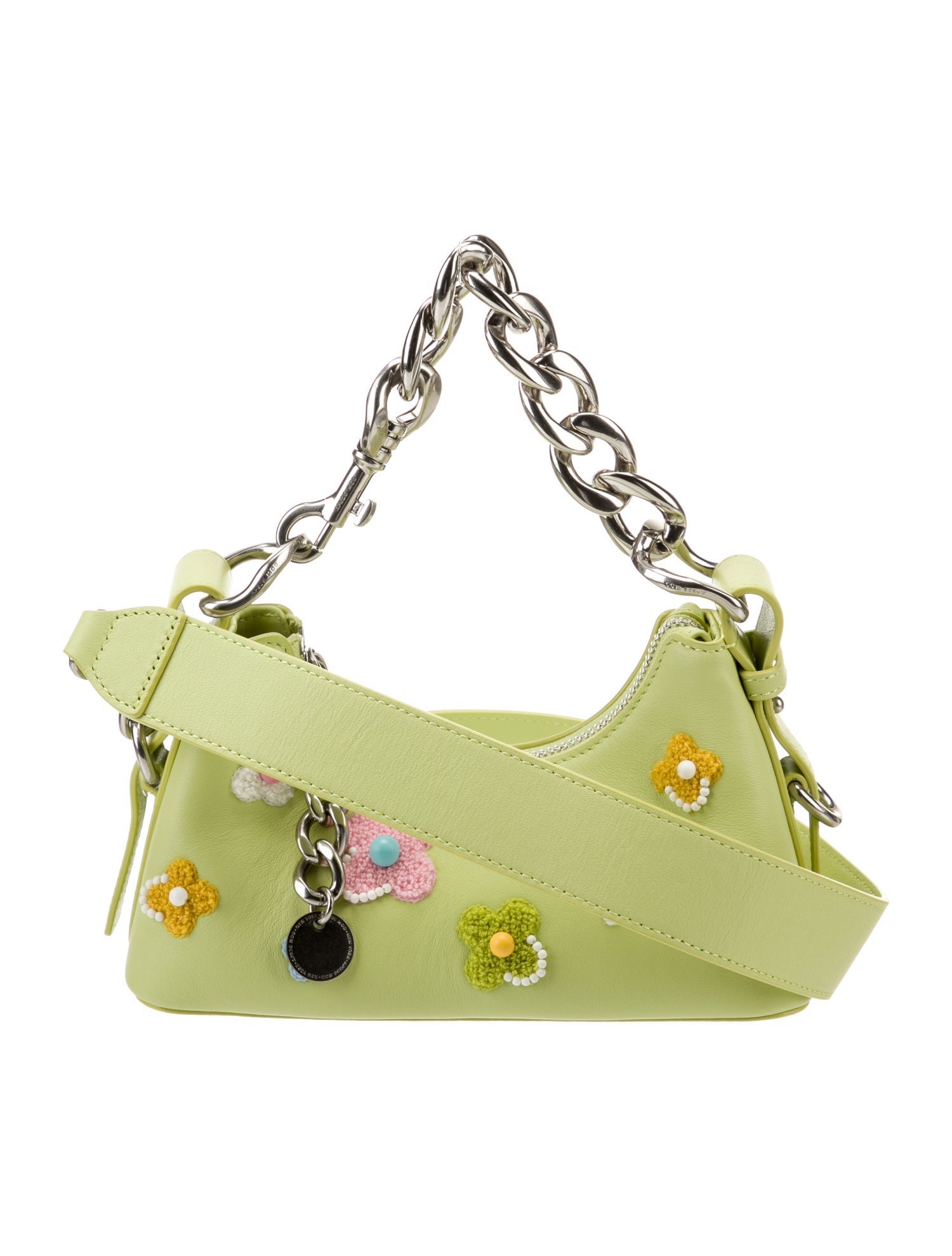 Apede Mod Chain-Link Leather Shoulder Bag - Green Shoulder Bags ...