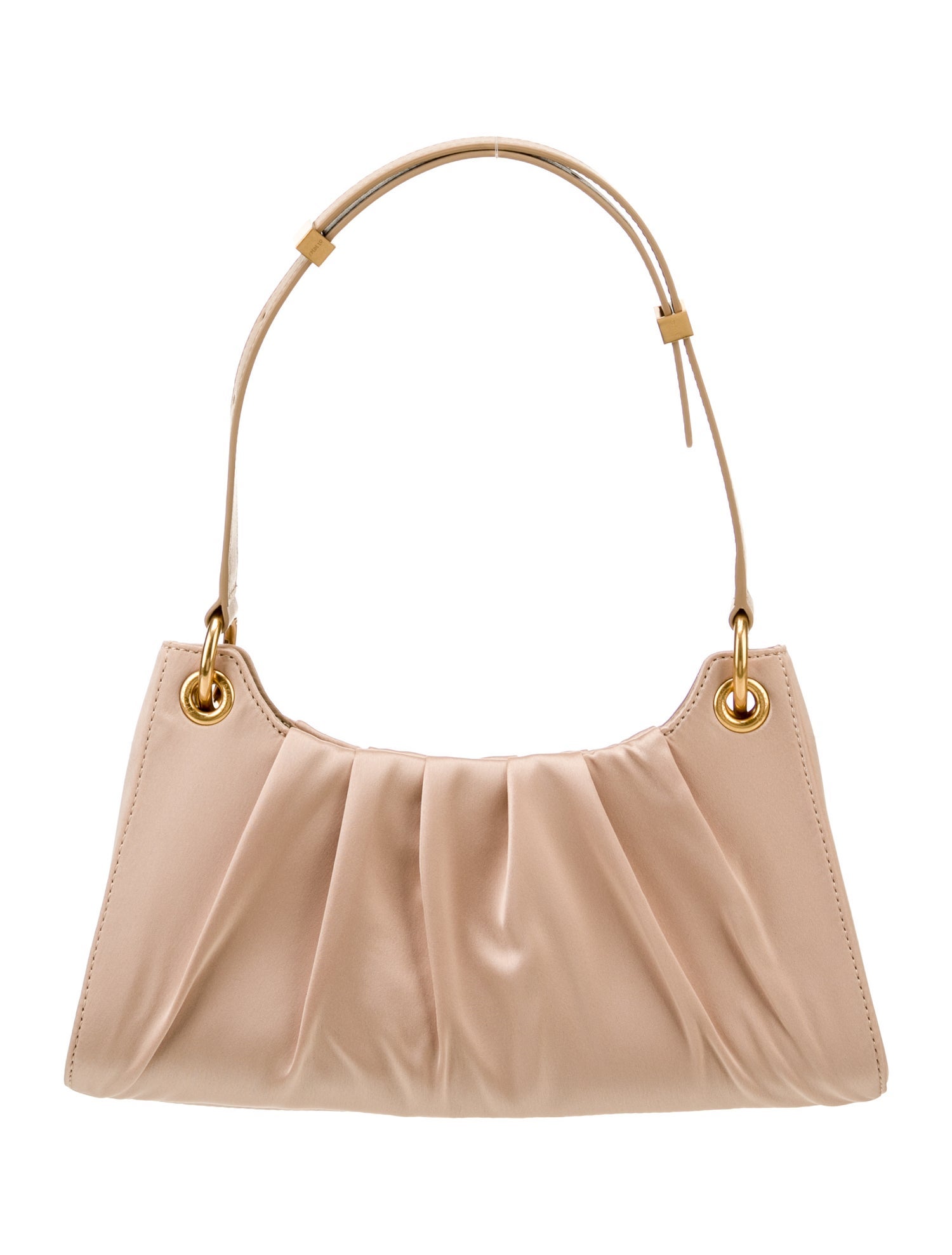 Apede Mod Leather Trim Satin Shoulder Bag - Neutrals Shoulder Bags ...