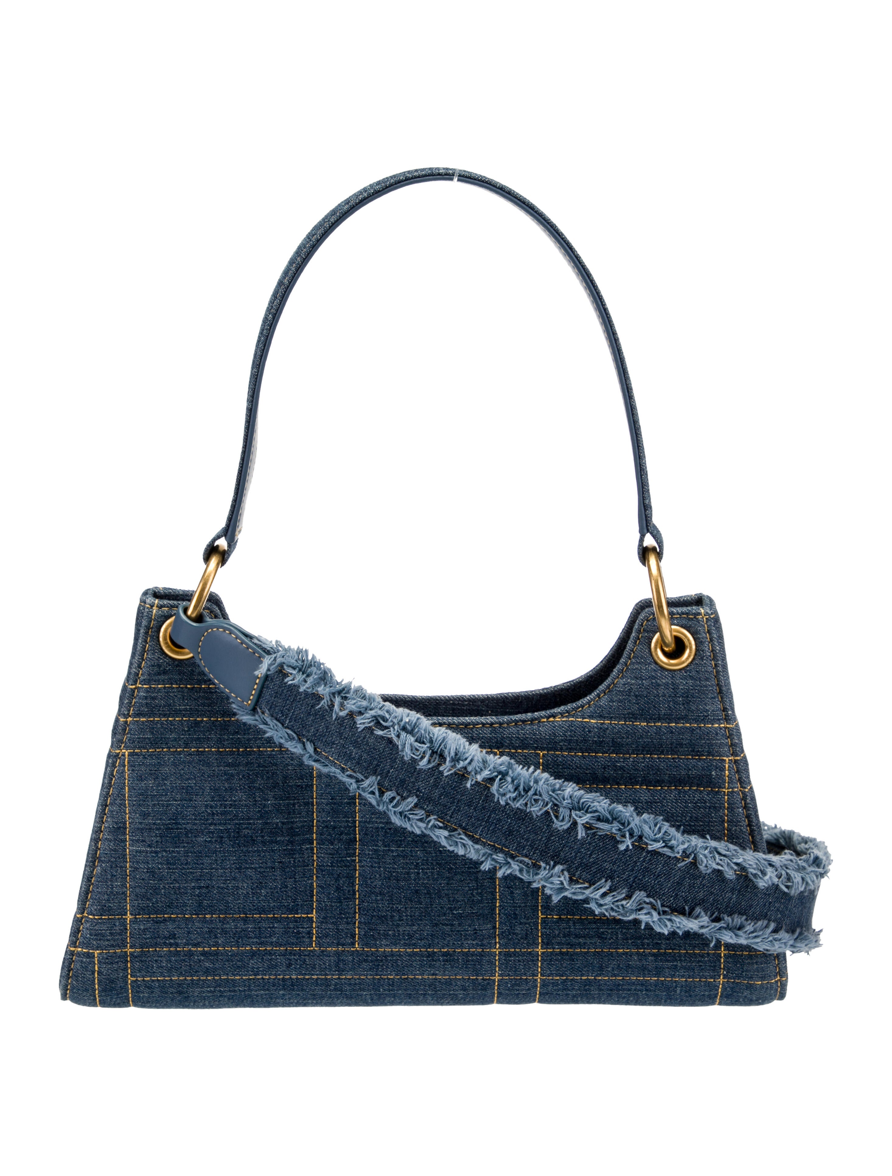 Apede Mod Denim Faux Fur Trimmed Bag w/Tags - Blue Shoulder Bags ...