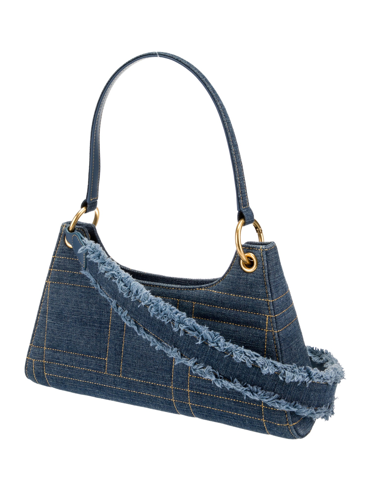 Apede Mod Denim Faux Fur Trimmed Bag w/Tags - Blue Shoulder Bags ...