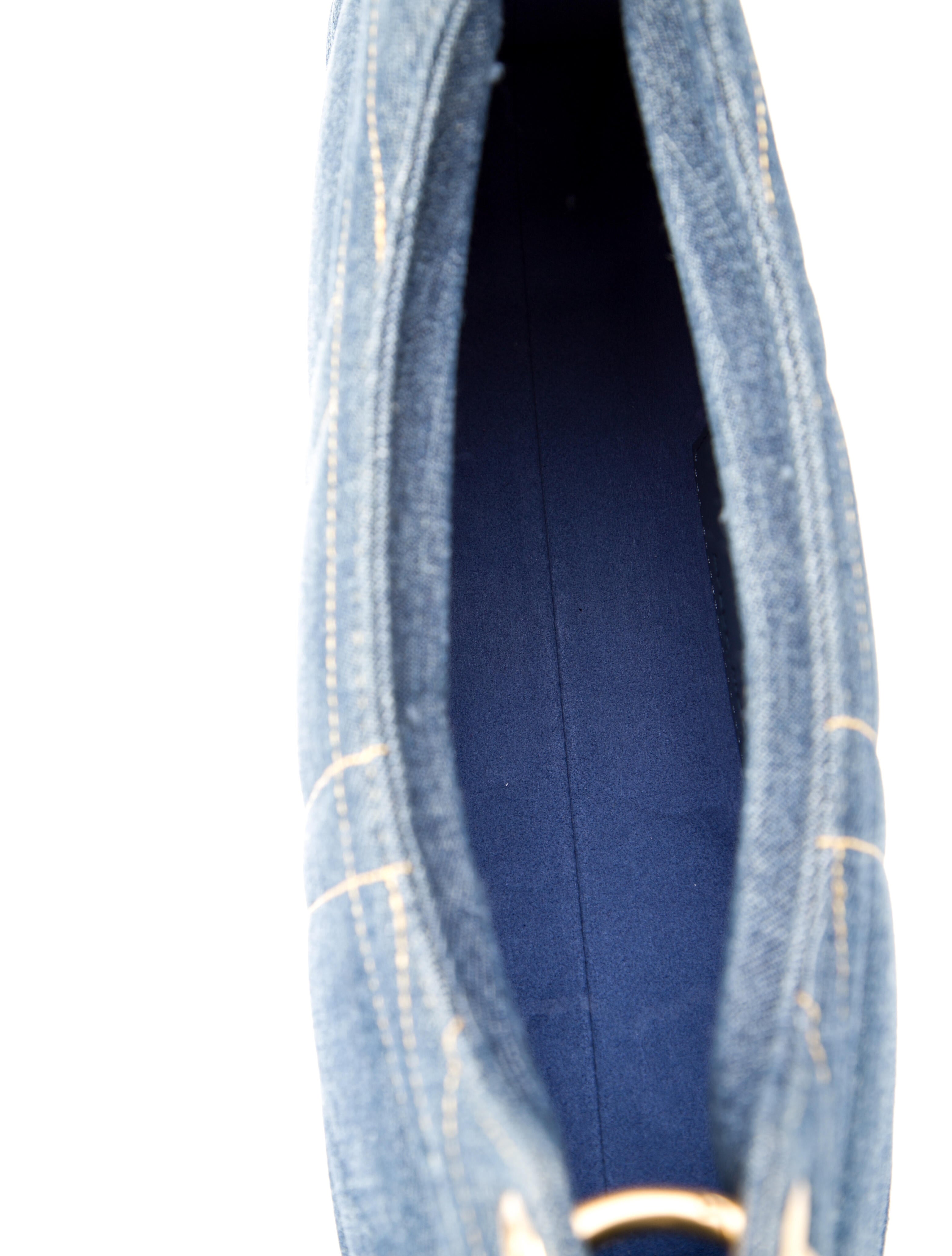 Apede Mod Denim Faux Fur Trimmed Bag w/Tags - Blue Shoulder Bags ...