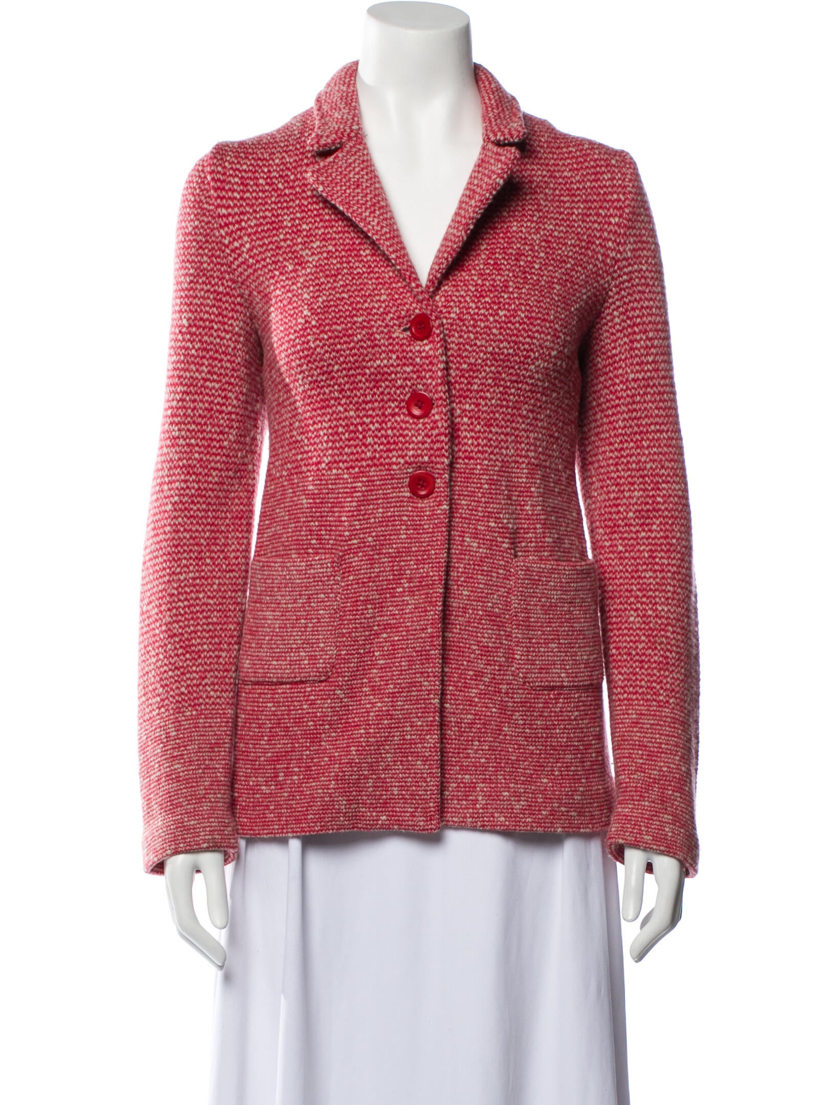 Amina Rubinacci Tweed Pattern Blazer - Red Jackets, Clothing ...